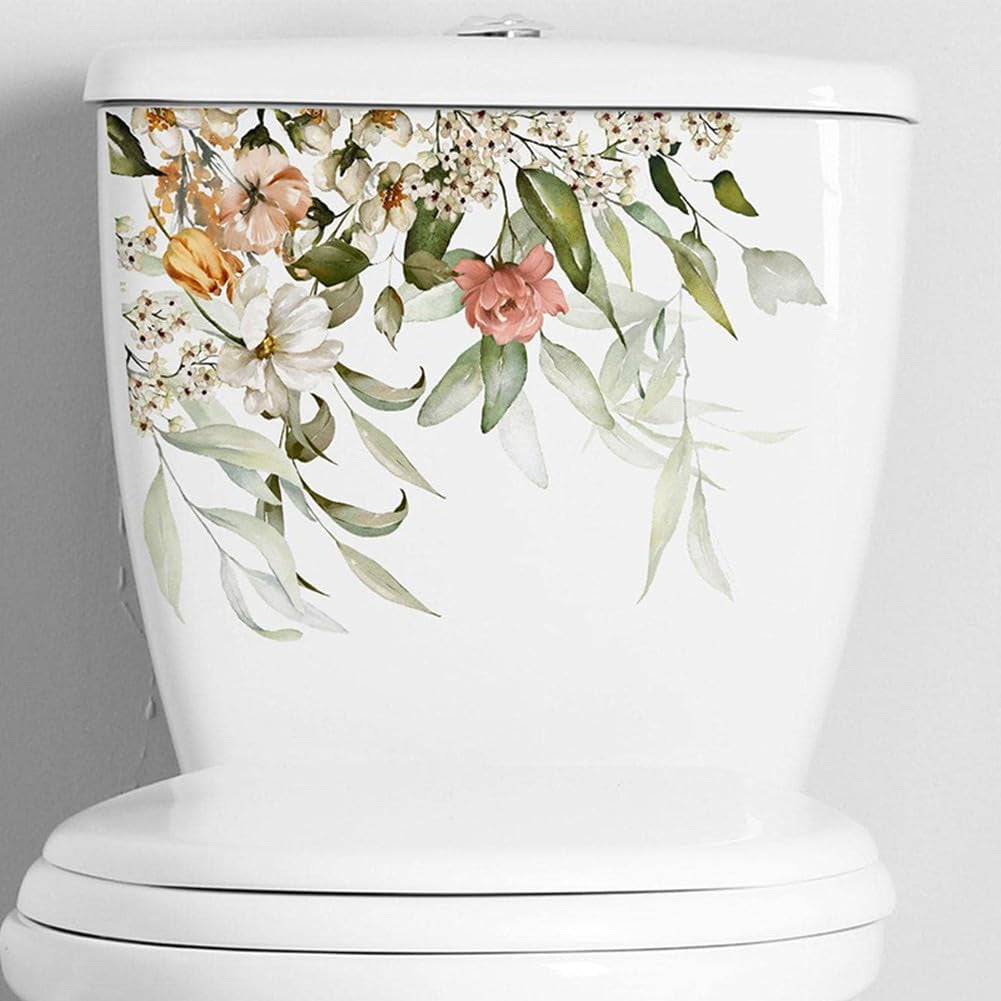 Yesurprise Toilet Stickers Lightweight Flowers Leaves Pattern Self ...
