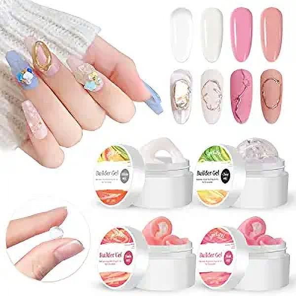 Yethious 4-Piece Non-Stick Extension Nail Art Gel Set Solid Carving ...
