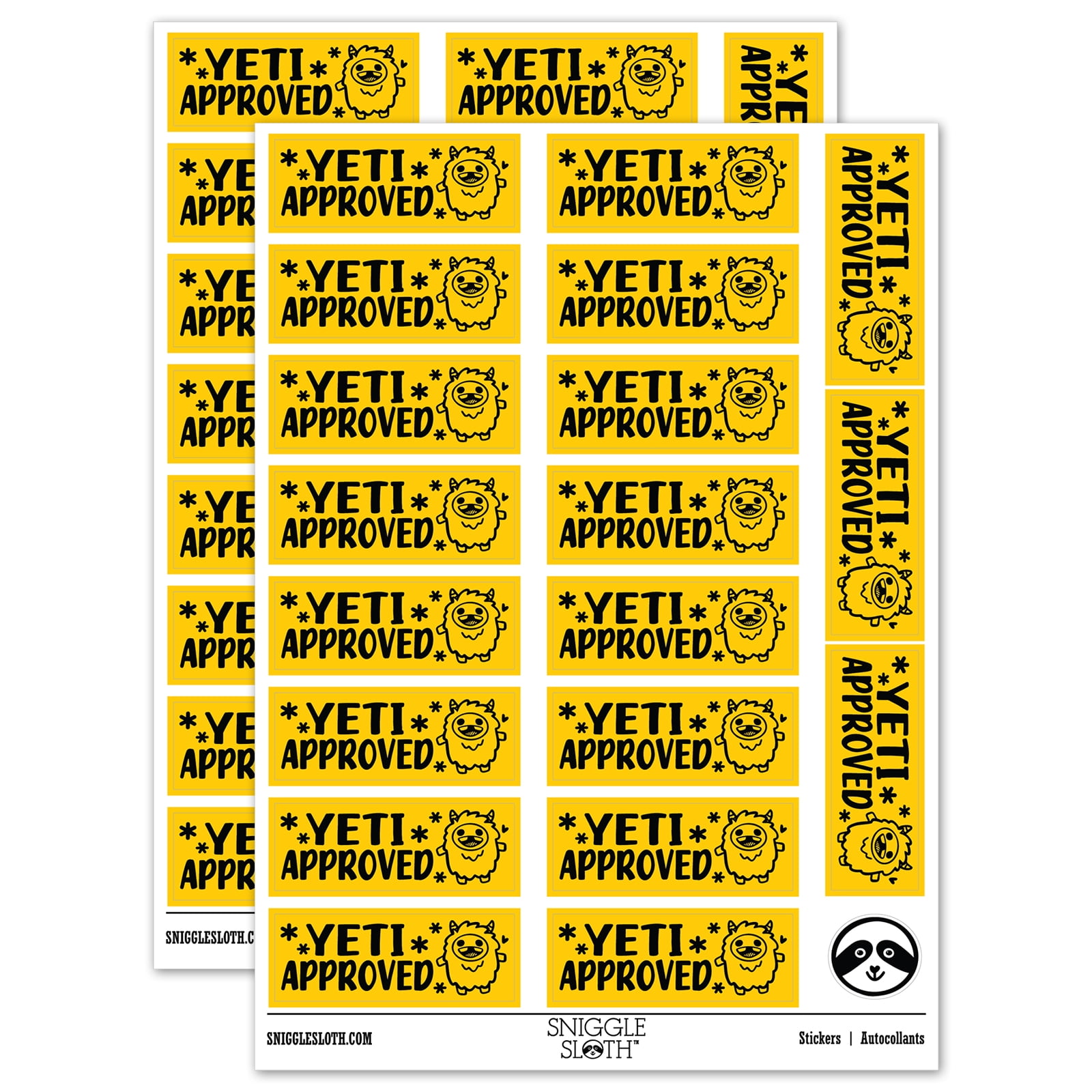 Yeti Approved Teacher Student School Sticker Set - Yellow - Gloss ...