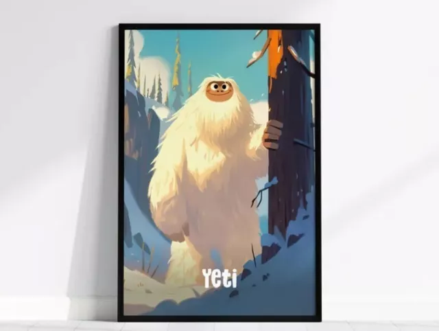 Yeti - Cute Cryptids Series Snowman Kids Room NO FRAMED POSTER, Home ...