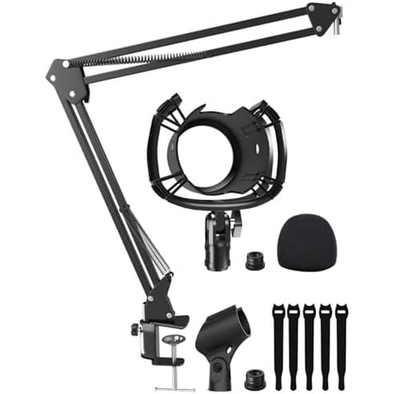 Yeti Microphone Shock Mount With Pop Filter + Yeti Boom Arm Stand ...