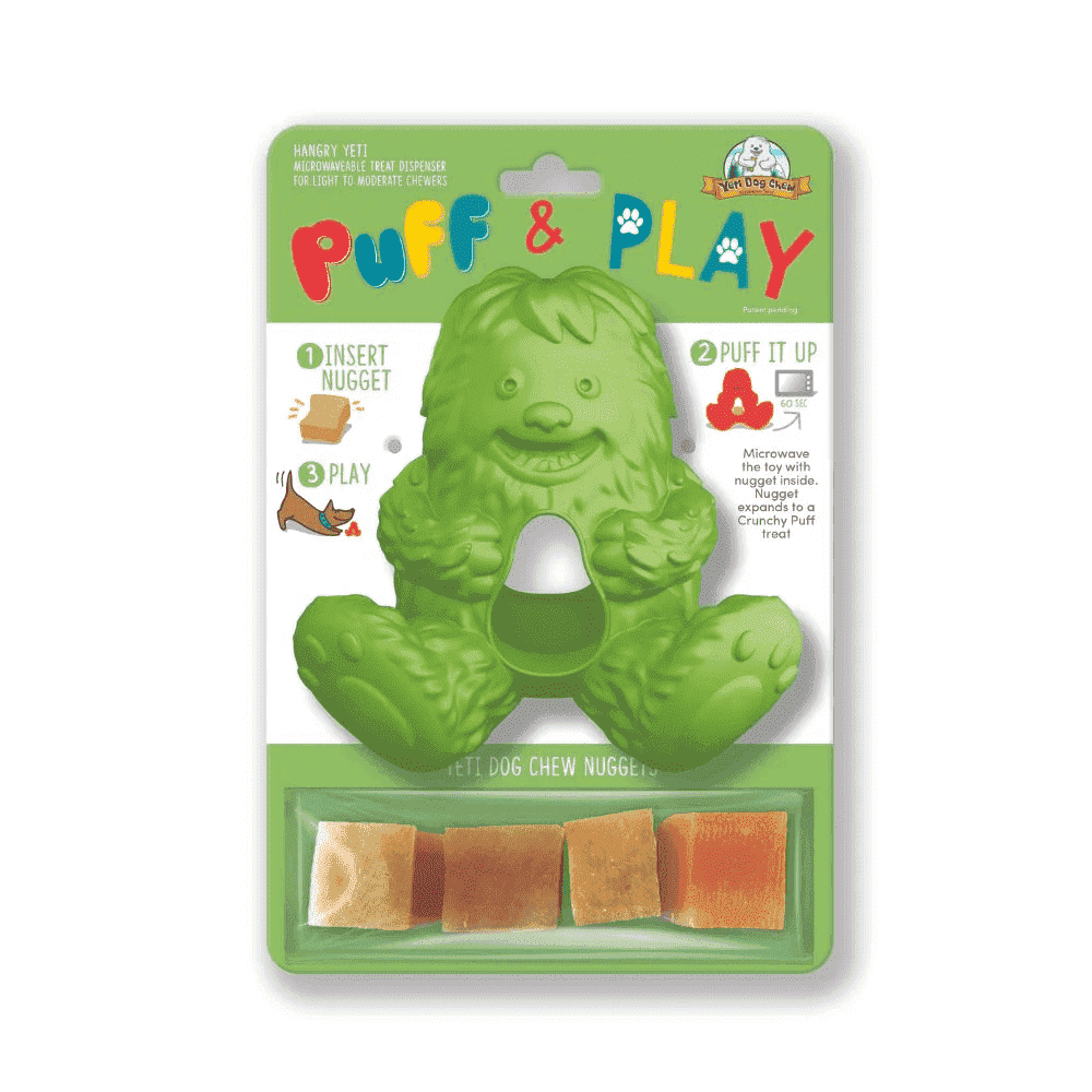 Yeti Dog Chew Puff and Play Interactive Treat Dispensing Dog Toy, Yeti ...