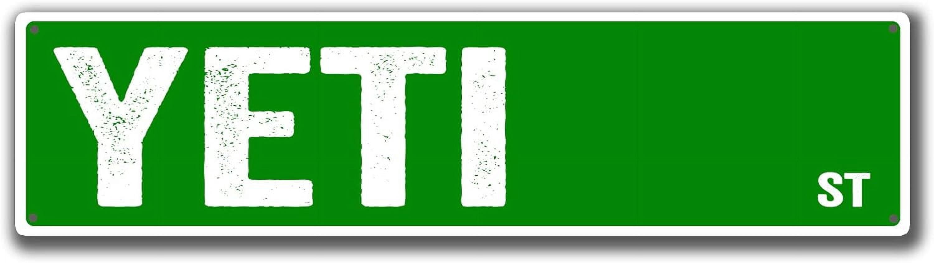 Yeti Street Metal Tin Sign Road Garage Living Room Bathroom Garden ...