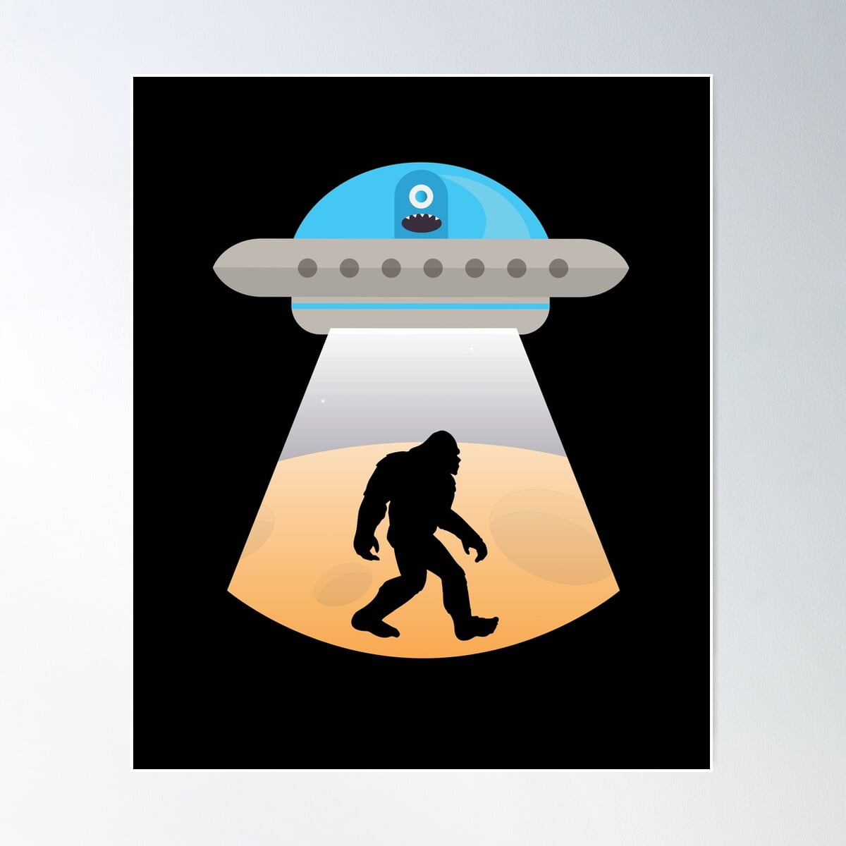 Yeti Ufo Poster Wall Art, Modern Wall Decor For Living Room Bedroom ...