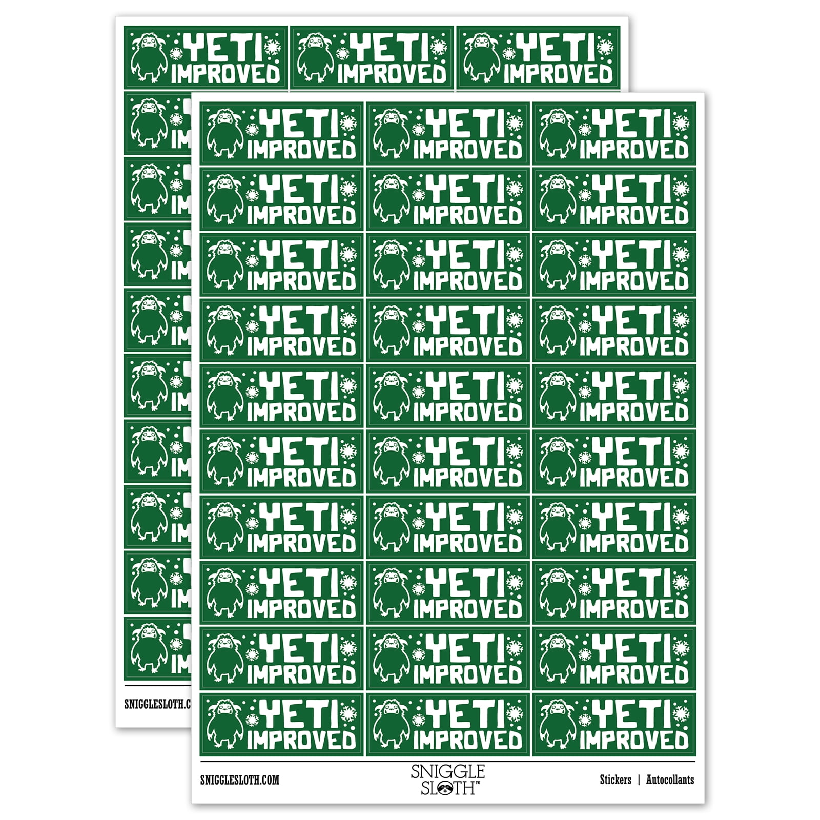 Yeti Very Improved Teacher Student School Sticker Set - Dark Green ...