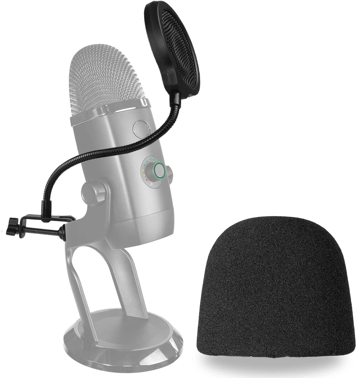 Yeti X Mic Pop Filter with Foam Windscreen - 4 Inch 3 Layers Wind Pop ...