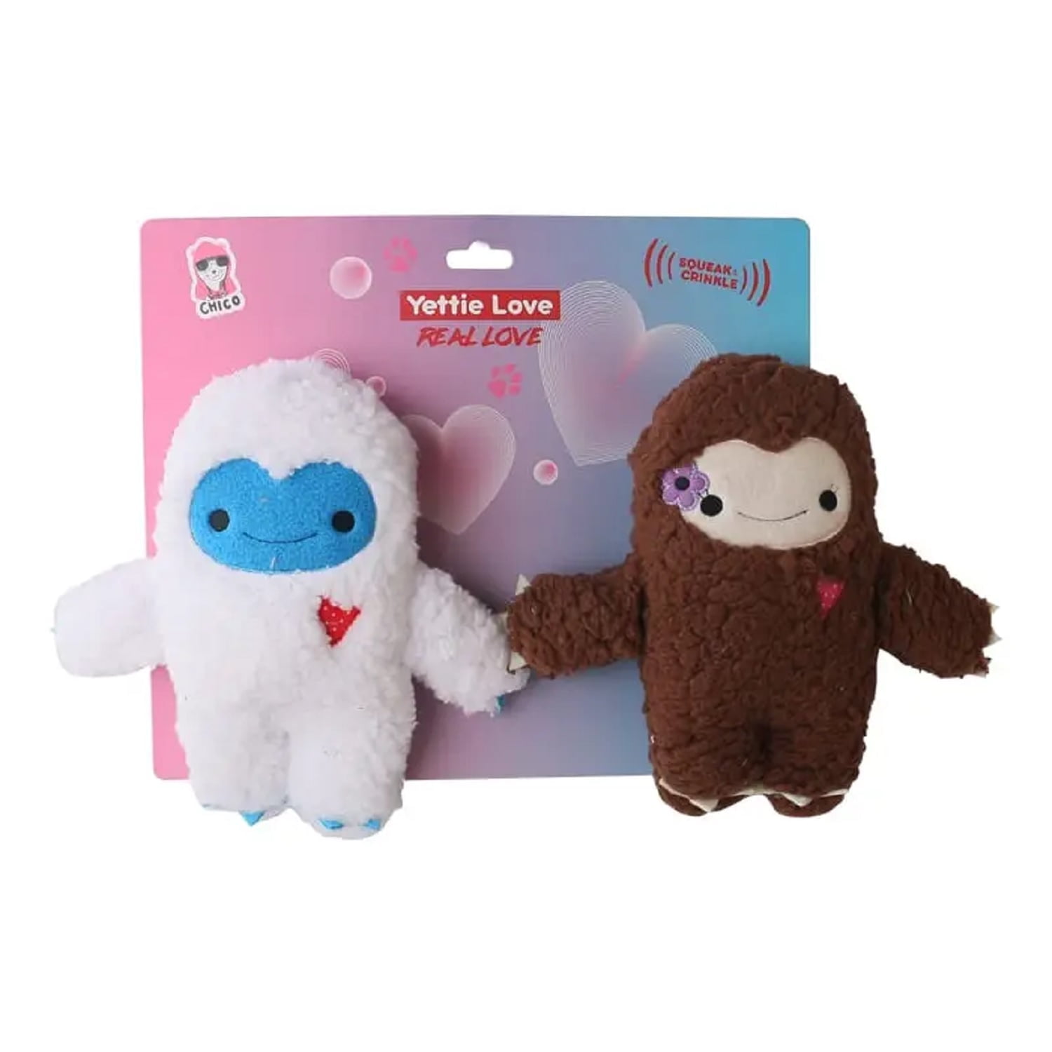 Yeti & Snowman Plush Dog Toy Gift Set – with Squeaker & Crinkle Paper ...