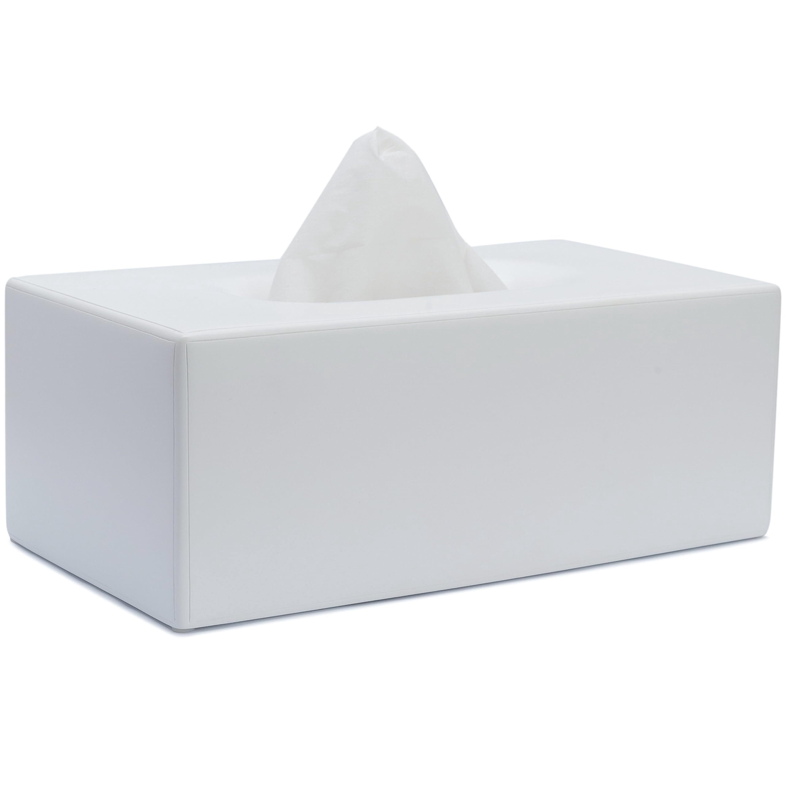 Yew Design Matte White Square Tissue Box Cover, Decorative Tissue Box ...