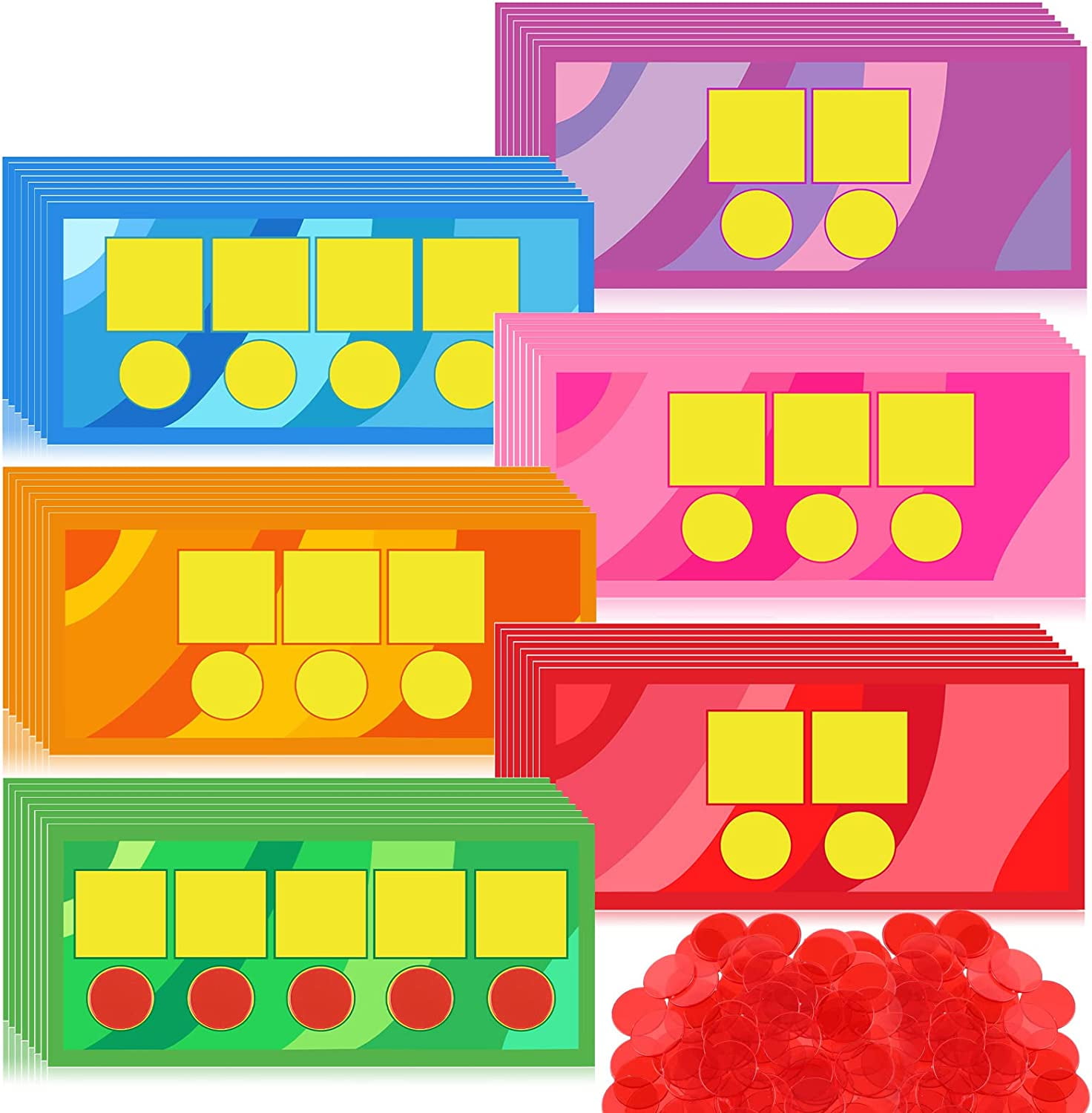 Yexiya 200 Pcs Sound Box Mats and Chips Set Include 48 Dry Erase Mats ...