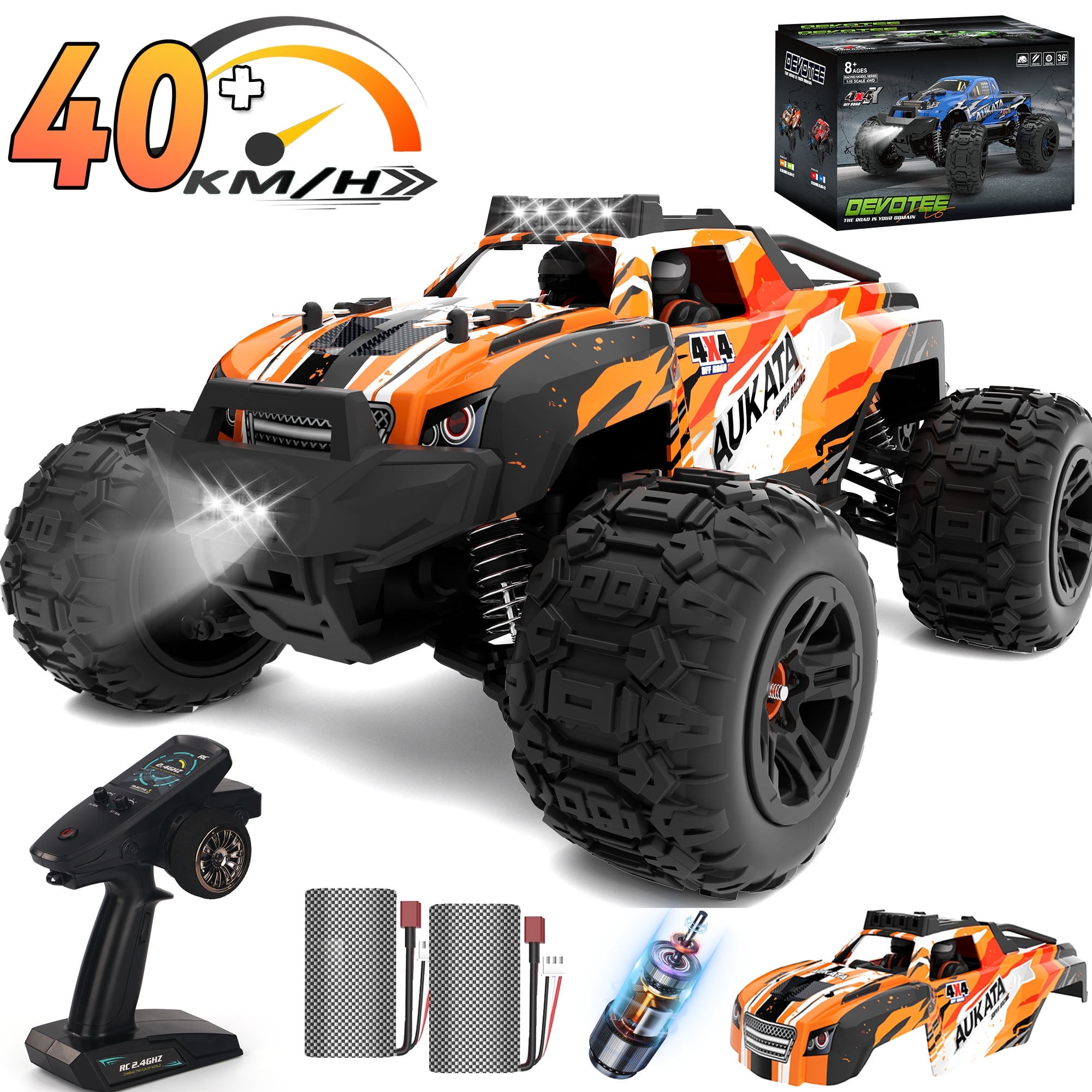 Yexmas 1:16 High-Speed RC Car,40KM/H All Terrain Remote Control Car,2 ...