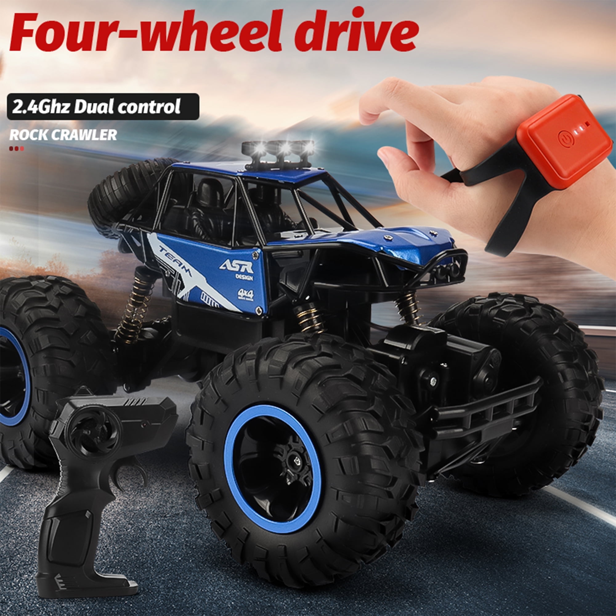 Yexmas 1:16 RC Cars Remote Control Car 4WD Monster Truck 2.4 GHz Hand ...