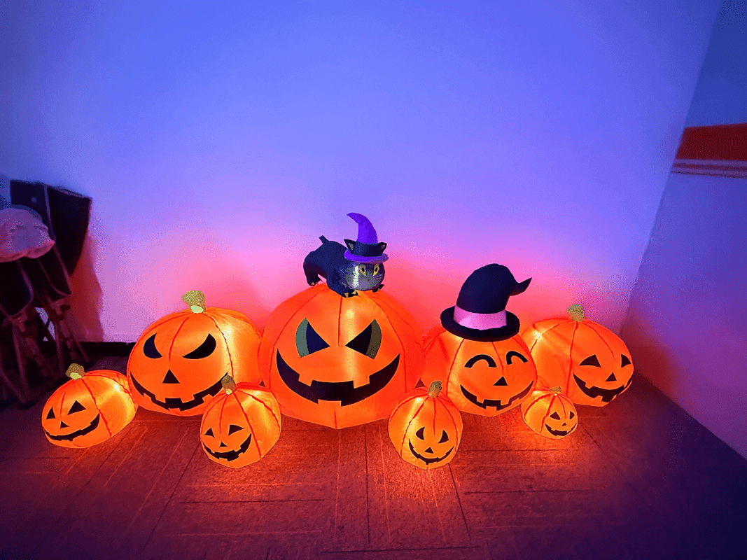 Yexmas 6 FT Outdoor Halloween Inflatable Pumpkins Stack - Spooky Yard ...