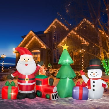 7.5' Large Airblown Gemmy Inflatable: Santa & Mrs Claus Driving Scene ...