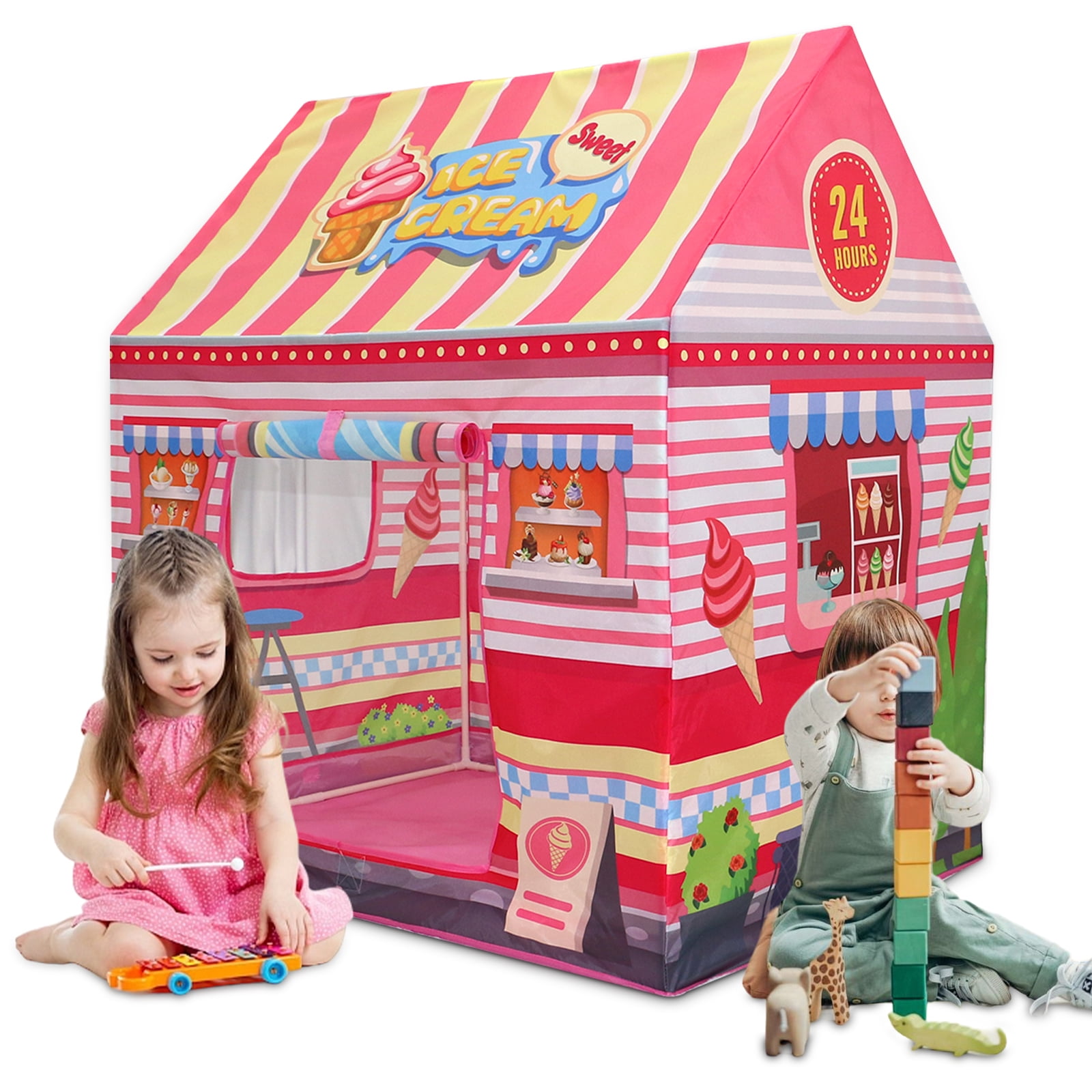 Yexmas Kids Ice Cream House Play Tent, Indoor/Outdoor Portable ...