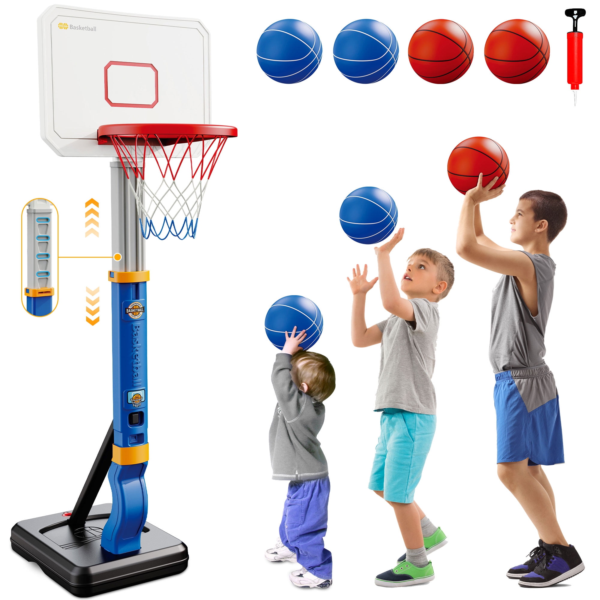 Yexmas Portable Basketball System, Pool Basketball Hoop, Indoor Outdoor ...