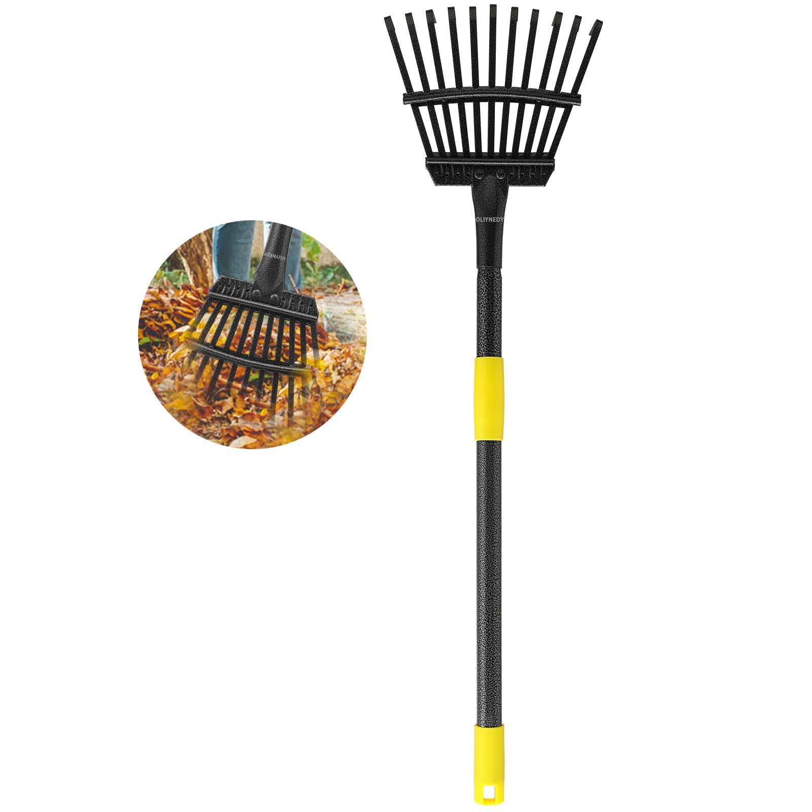 Yeyebest 60 inch Heavy Duty Small Garden Rake 11 Metal Tines -8.5 inch ...