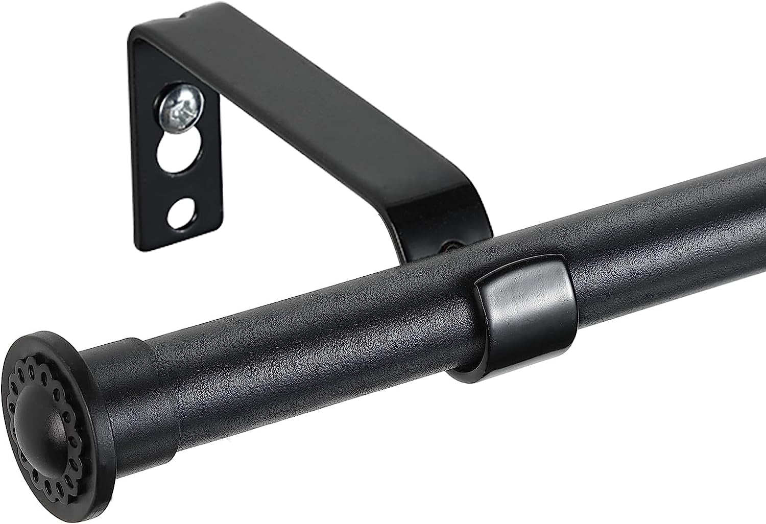Yeyebest Black Curtain Rod, Adjustable 66-144 Inches, 5/8 Inch Metal ...