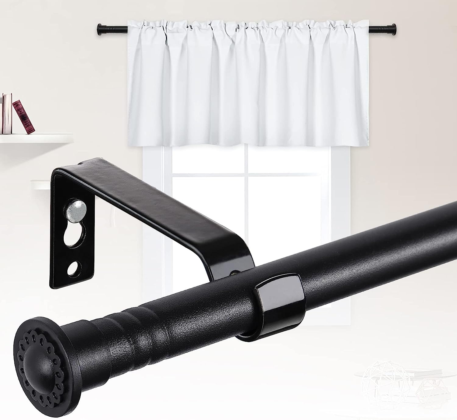 "Yeyebest Adjustable Curtain Rod 28""-144"" - 5/8 Inch Steel for ...