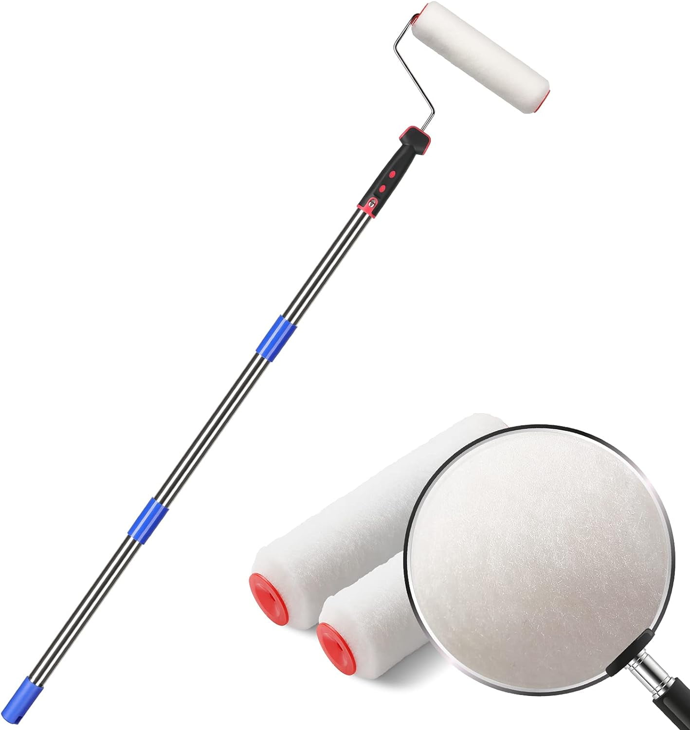 Yeyebest 72in Paint Roller Extension Pole with House Paint Rollers ...