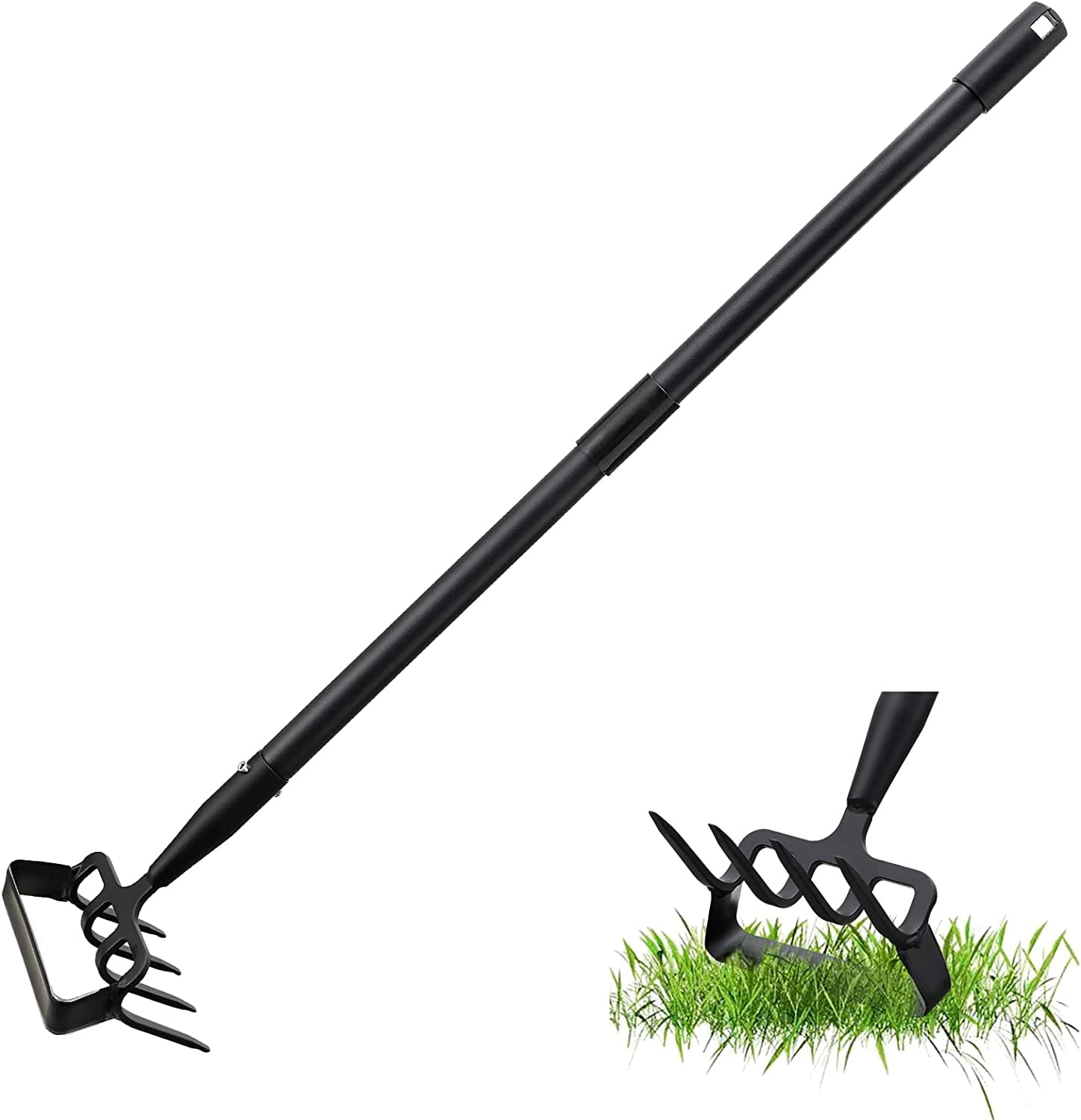 "Yeyebest Hand Weeder & Rake Tool with Long Adjustable 73"" Handle for ...