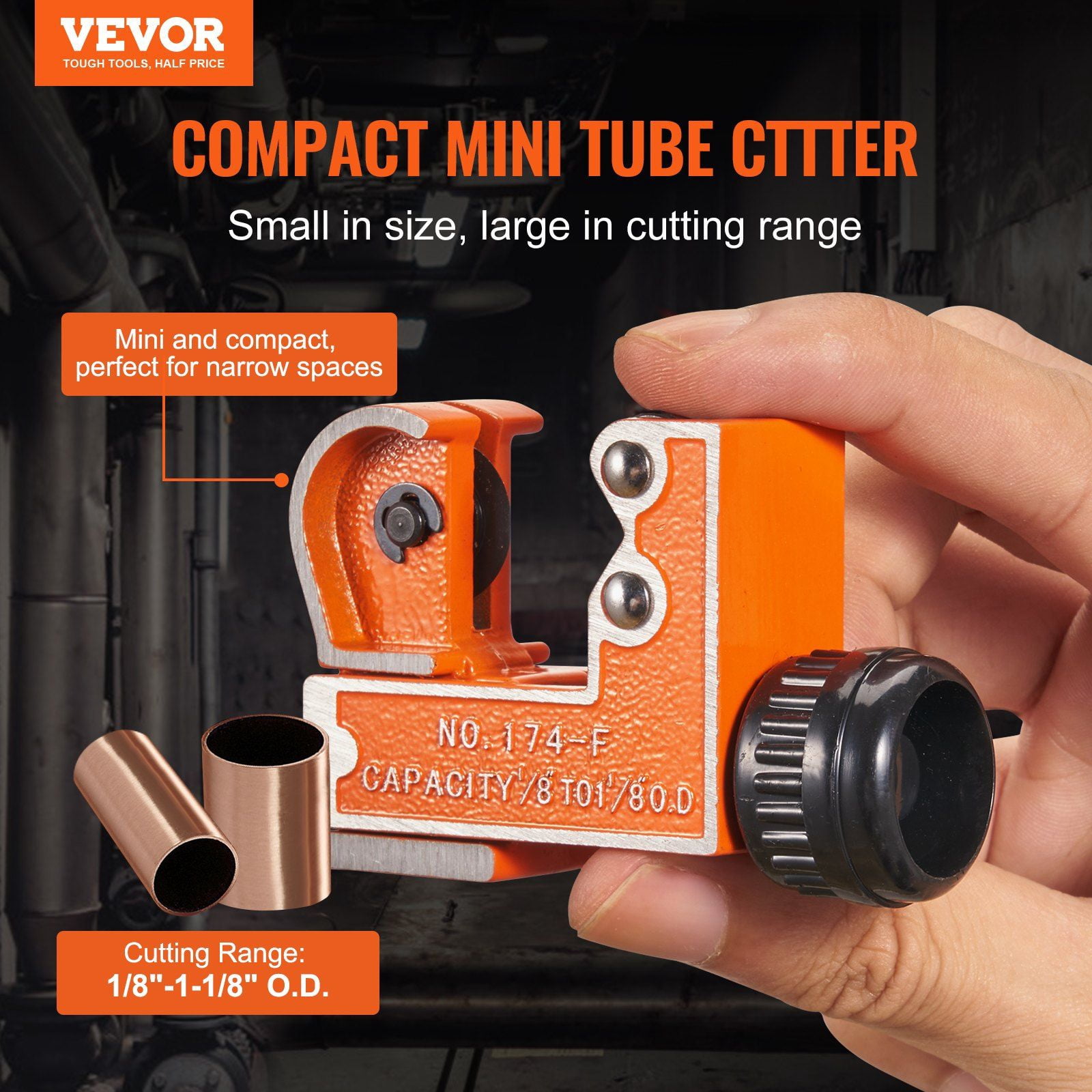 Yeyun Mini Tubing Cutter, 1/8" - 1-1/8" O.D. Mini Copper Pipe Cutter ...
