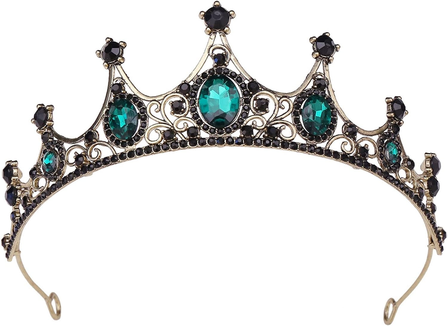 Yfe Wedding Bridal Crown Tudor Crown Tiara Emerald Crystal Crown ...
