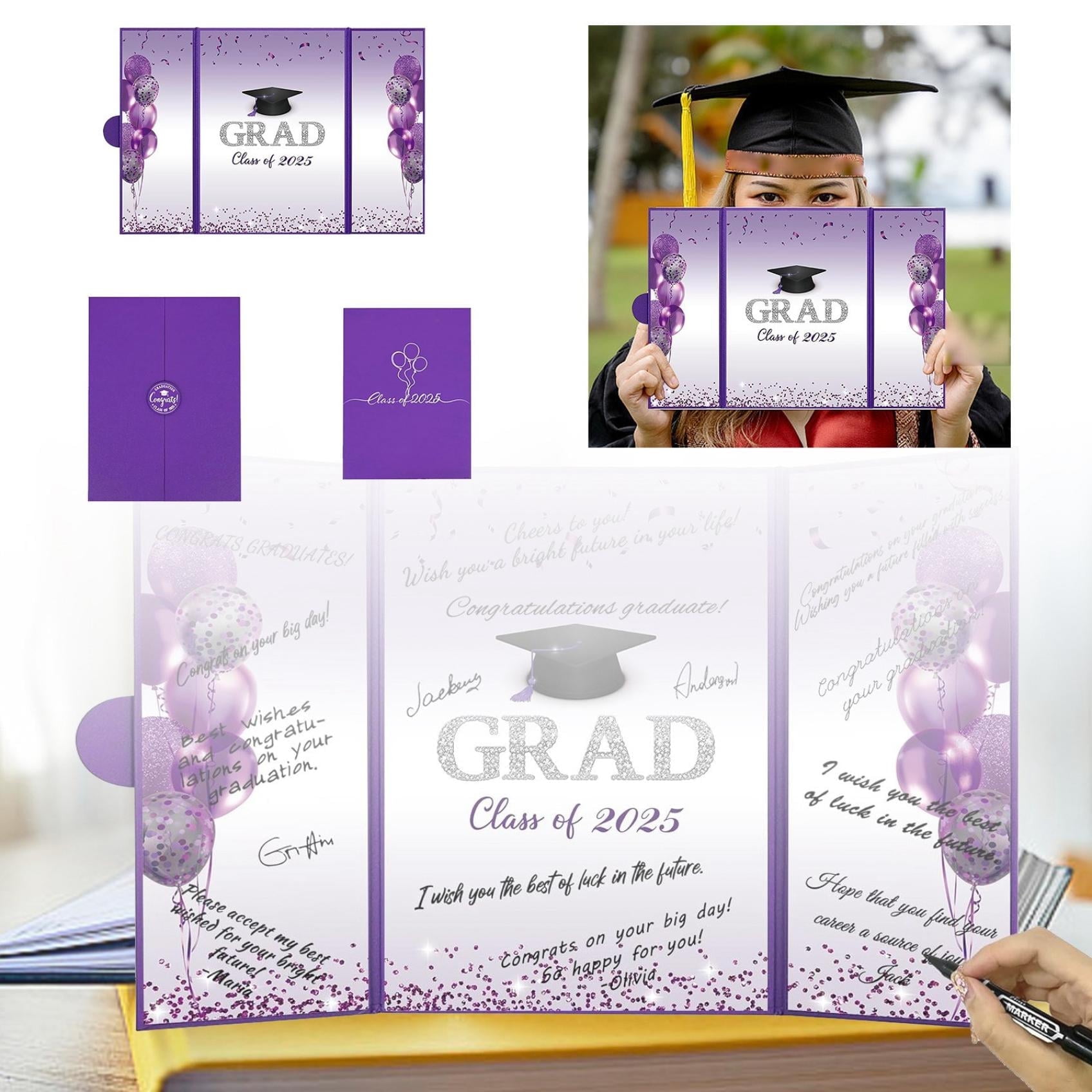 YfiDSJFGJ Black Gold Graduation Party Decorations, 2025 Congratulations ...