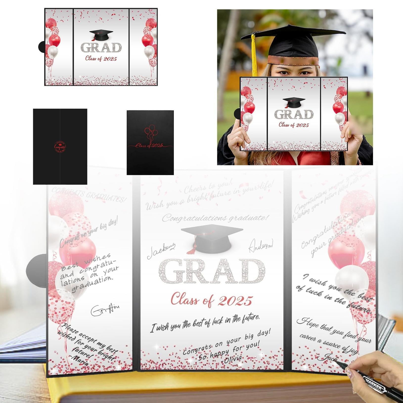 YfiDSJFGJ Black Gold Graduation Party Decorations, 2025 Congratulations ...