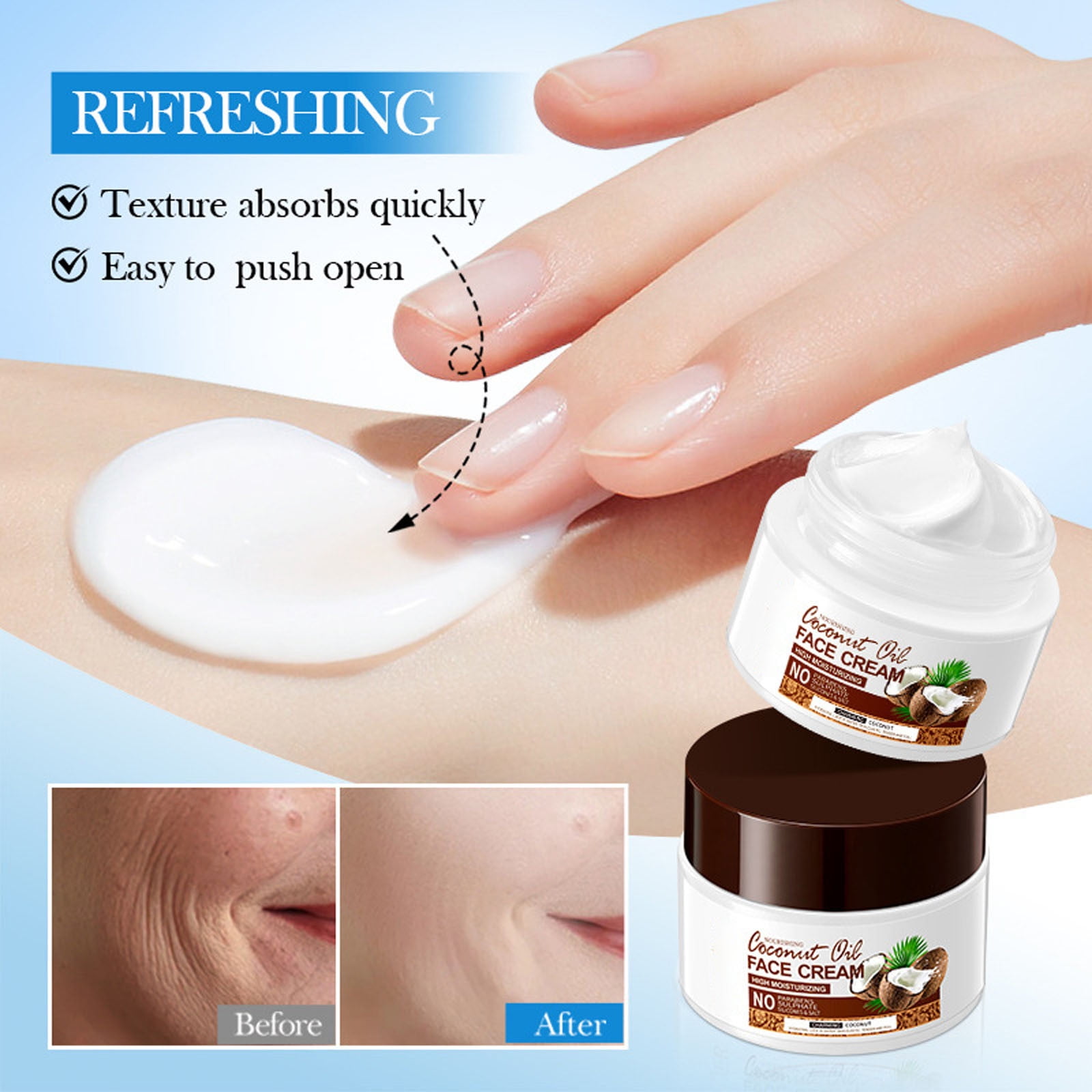 Yforlp Coconut Body Lotion Moisturizing Cream & Face Lotion For Women ...