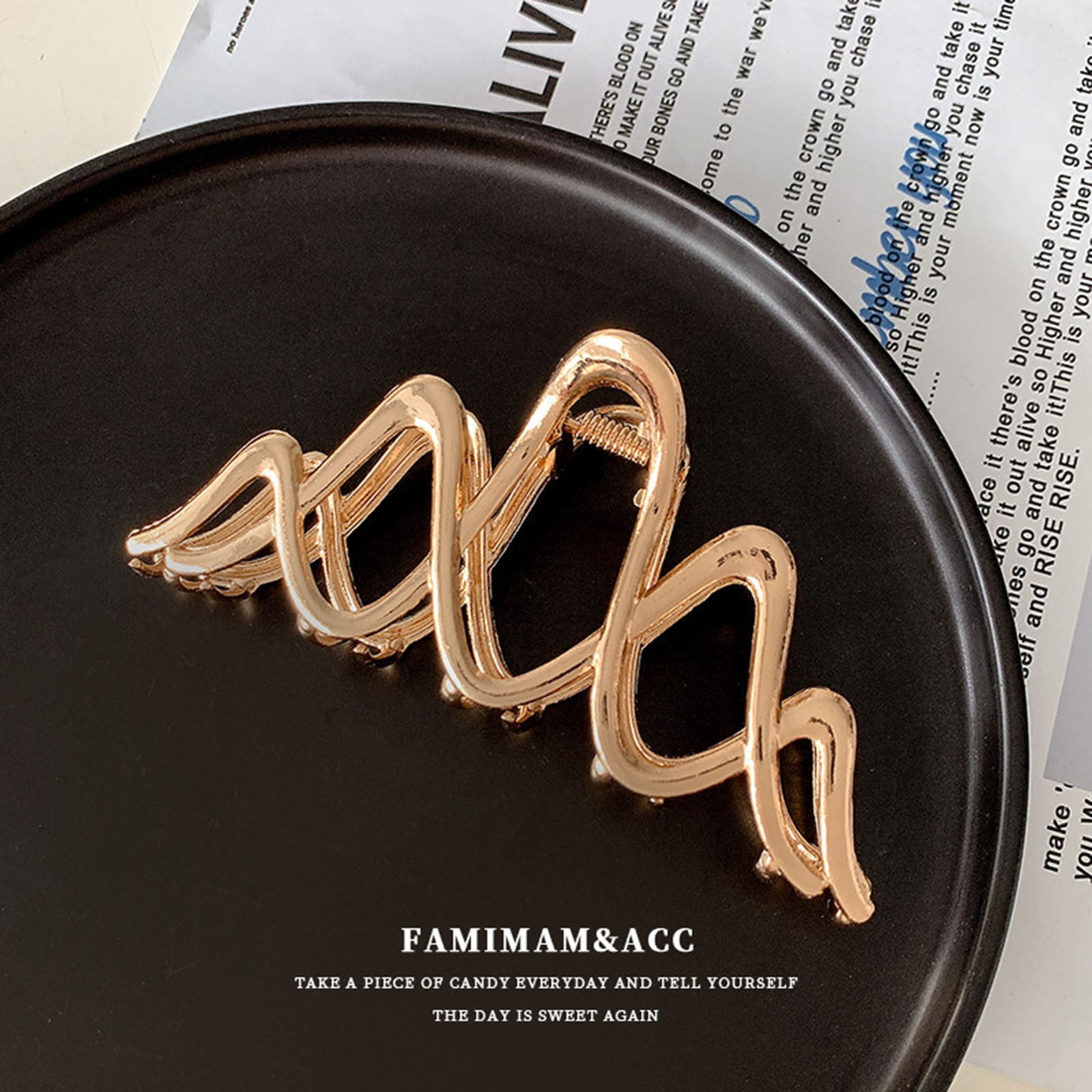 Yforlp Double Wave Clamp, Large Hair Clip, Metal Clip For Female Back ...