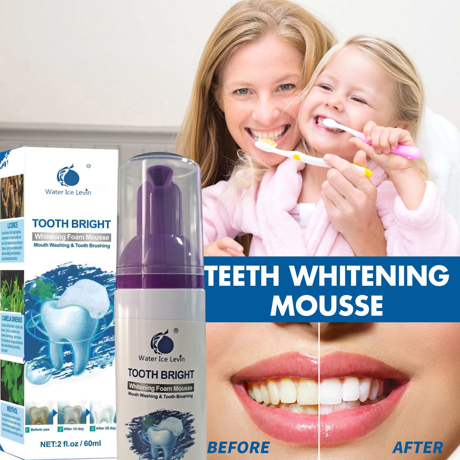 Yforlp Foaming Toothpaste for Adults, Whitening & Deep Cleaning, Travel ...