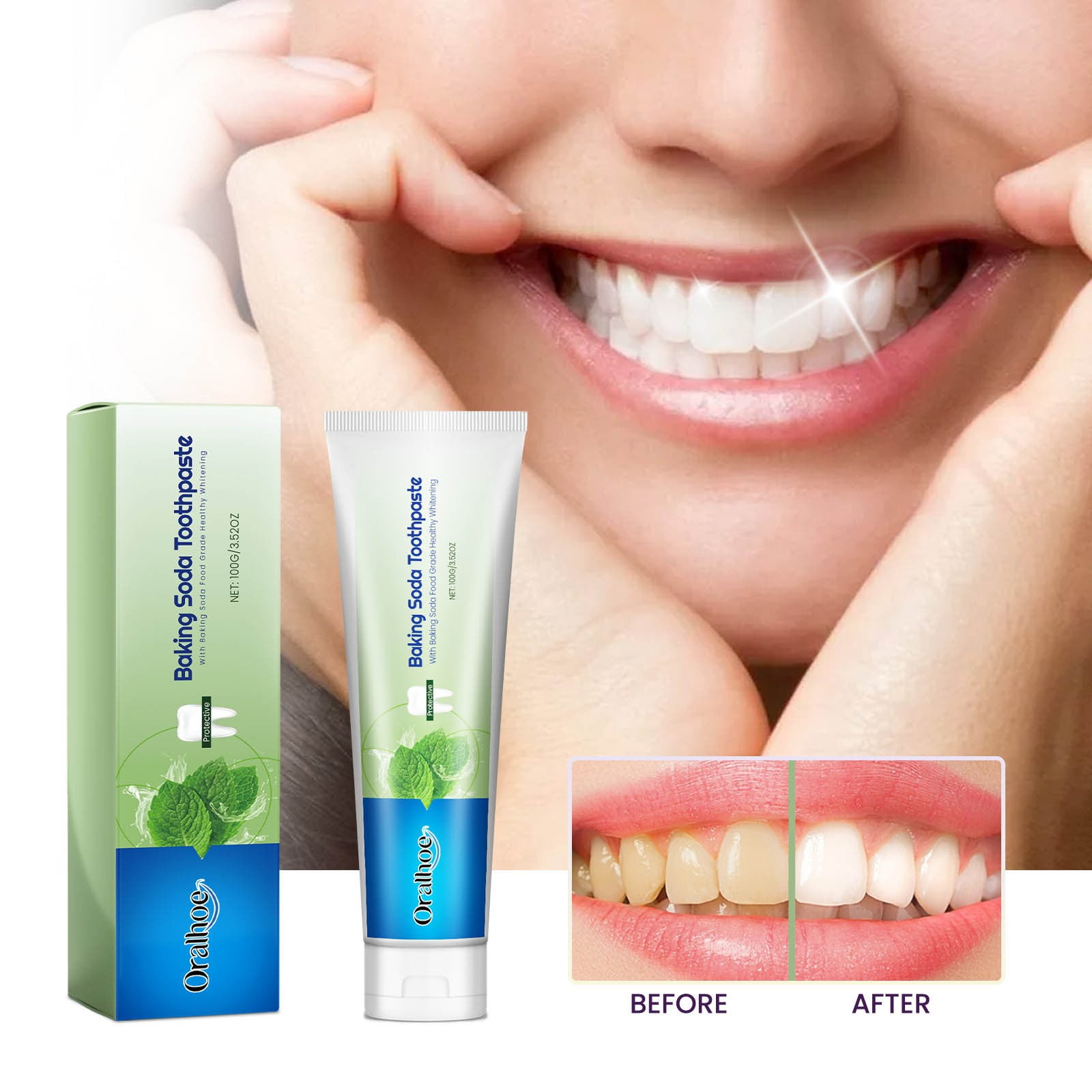 Yforlp Natural Whitening Toothpaste, Peppermint Leaf Extract & Sodium ...