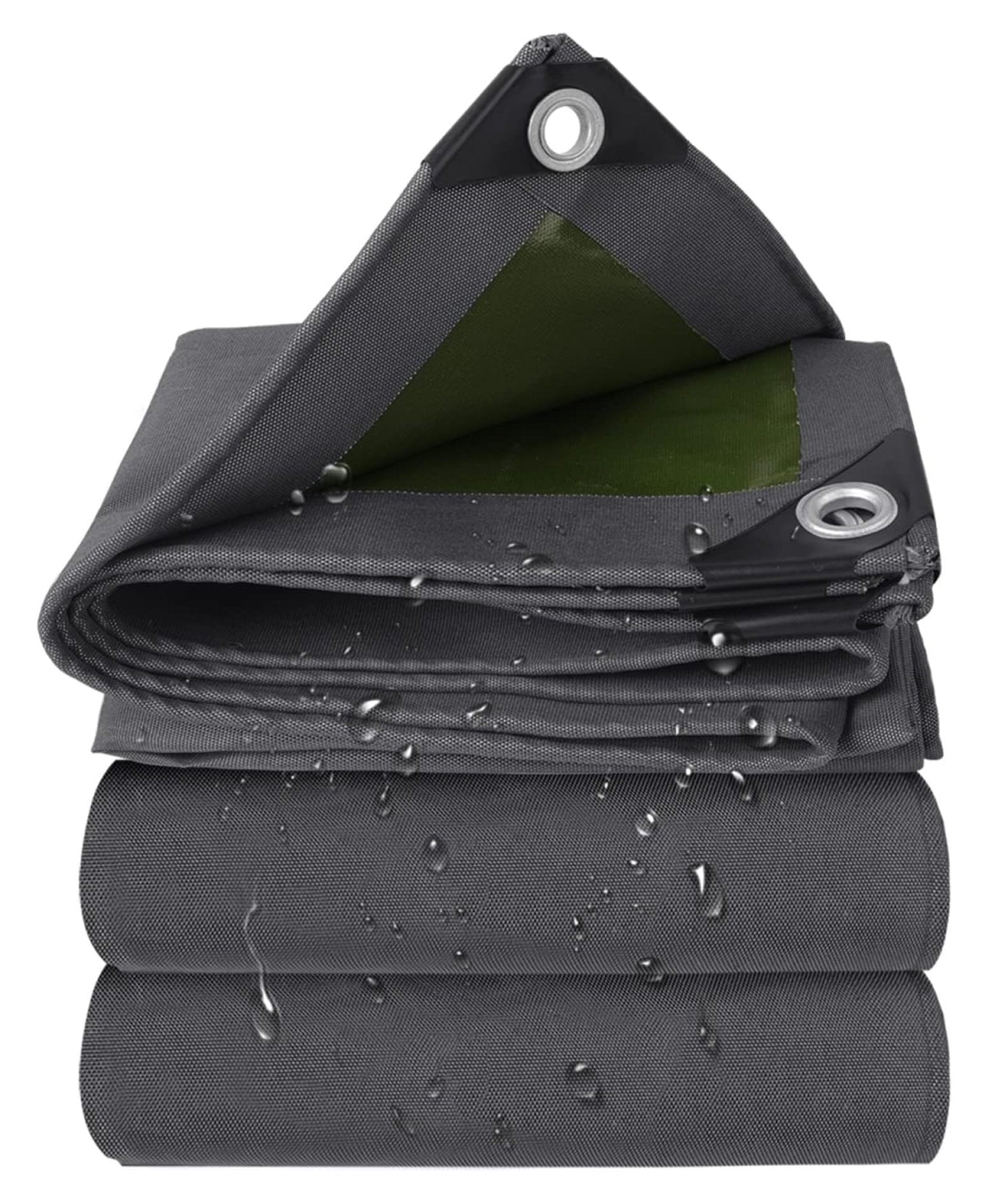 YfulYde 12 x 12FT 19oz Canvas Tarp Heavy Duty Black Tarpaulin RV ...