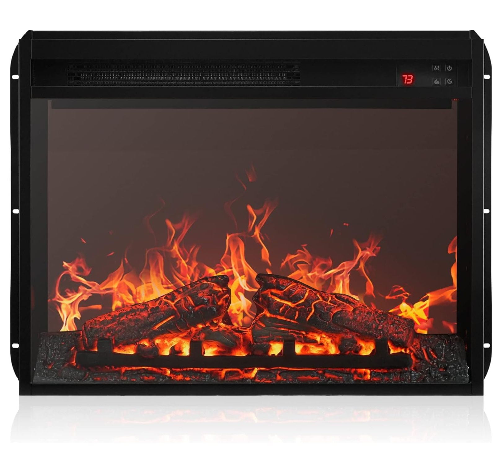 YfulYde 23" Electric Fireplace Insert, Recessed Fireplace Heater with ...