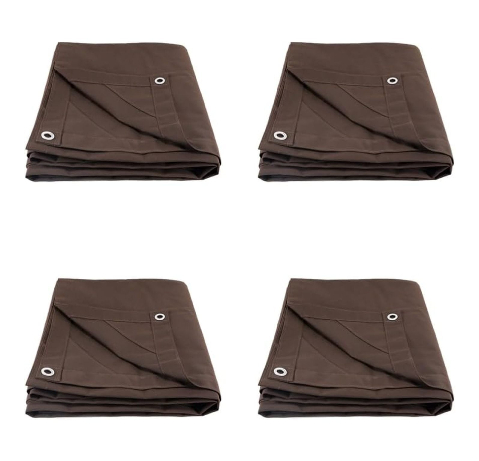 YfulYde (4 Pack) 8' x 10' Dark Brown Canvas Tarp 12oz - Water Resistant ...