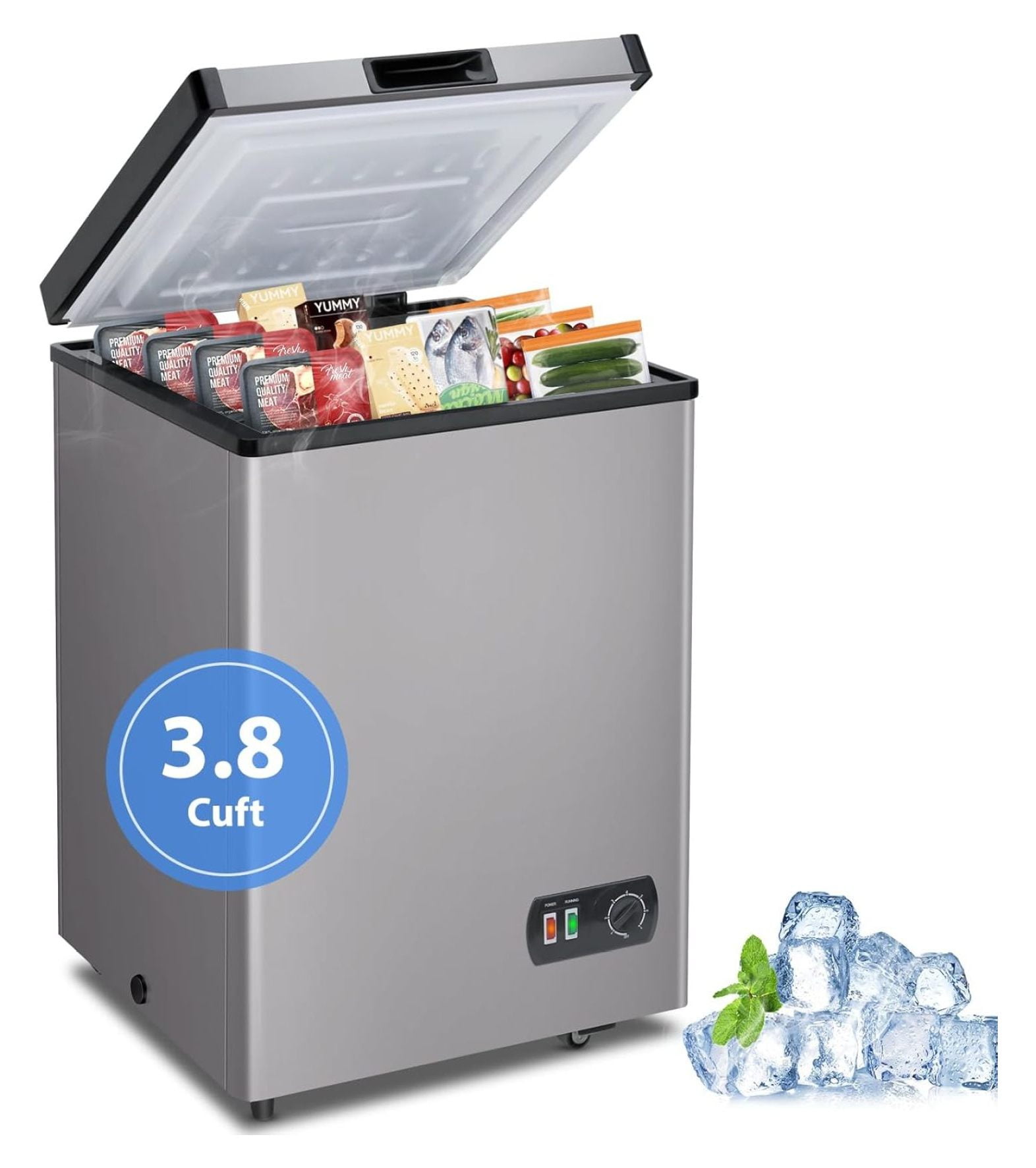 YfulYde Chest Freezer, Small Deep Freezers Top Door with Removable ...