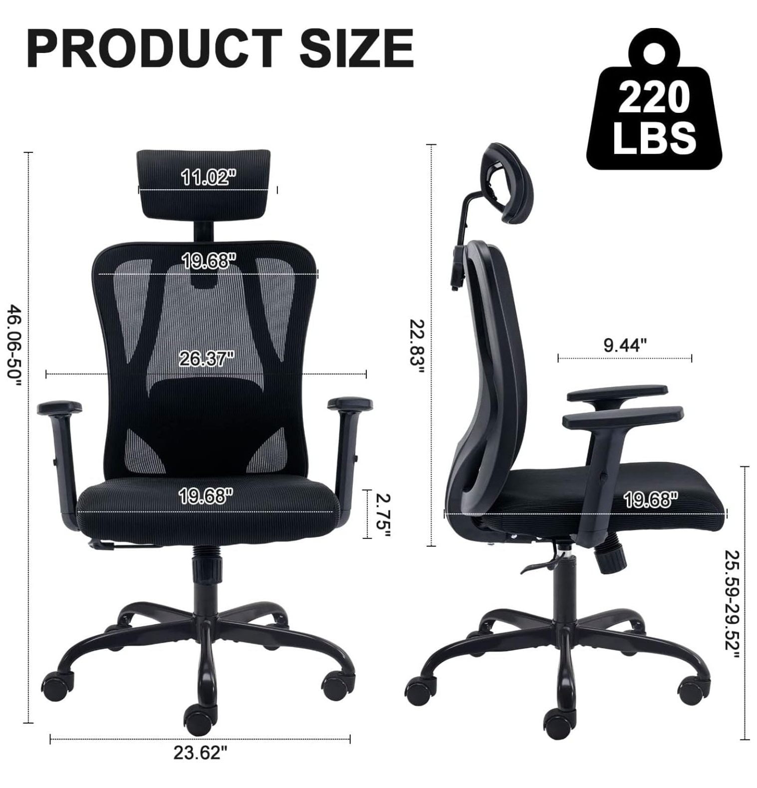 YfulYde 𝑯𝑶𝑴𝑬 𝑶𝑭𝑭𝑰𝑪𝑬 𝑪𝑯𝑨𝑰𝑹 Ergonomic Mesh Desk Chair, High Back Computer ...