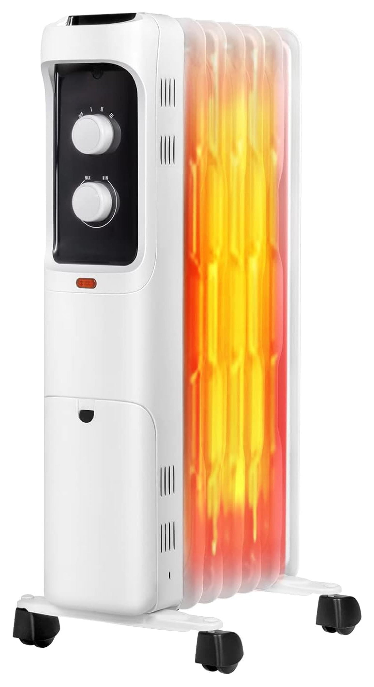 YfulYde Oil Filled Radiator Heater, 1500W Space Heater with 3 Heat ...