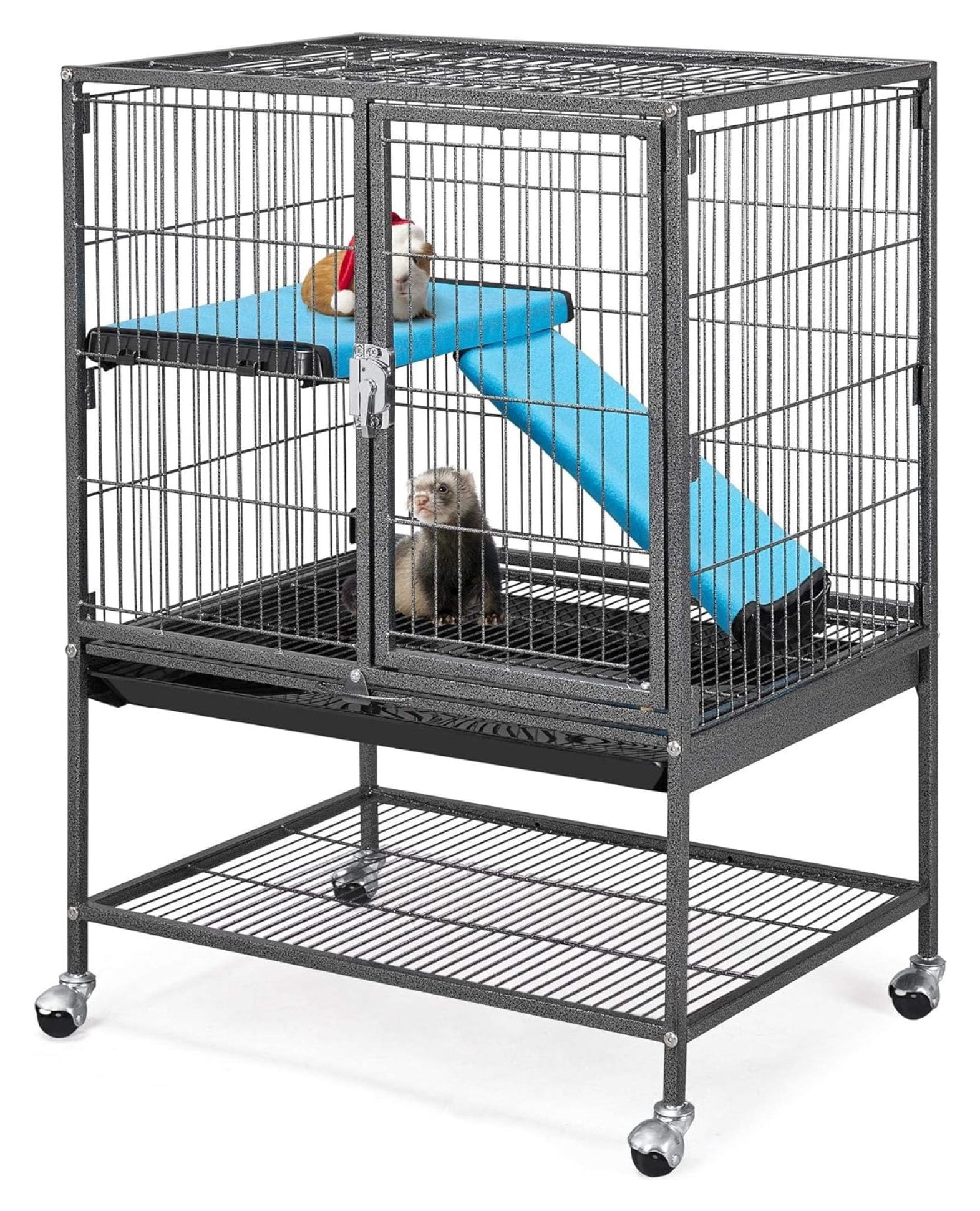 YfulYde Rolling Metal Small Animal Cage for Adult Rats Chinchillas ...