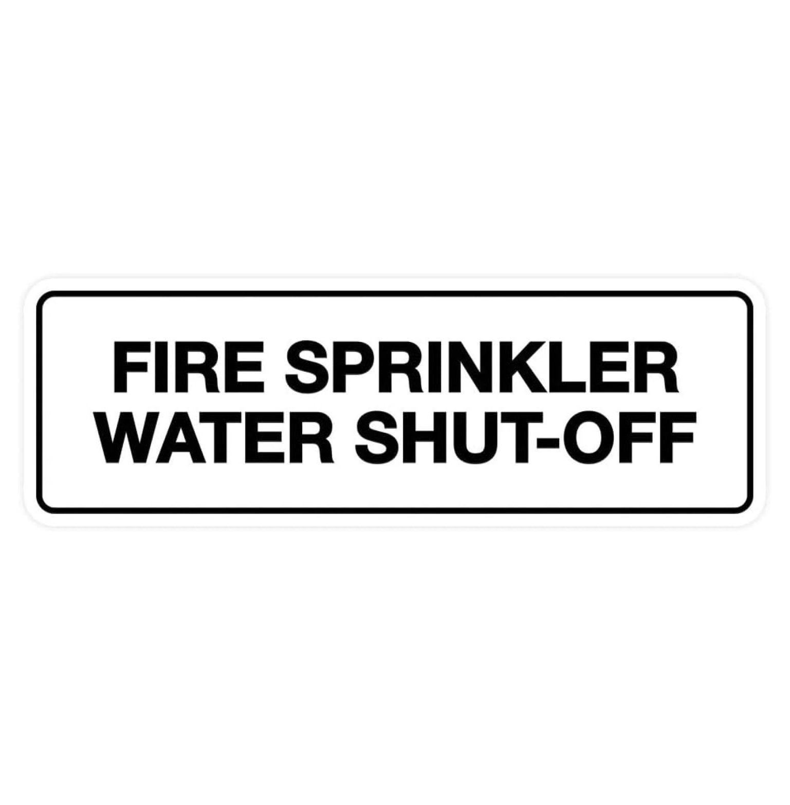 YfulYde Standard Fire Sprinkler Water Shut-Off Sign (White) - Small ...