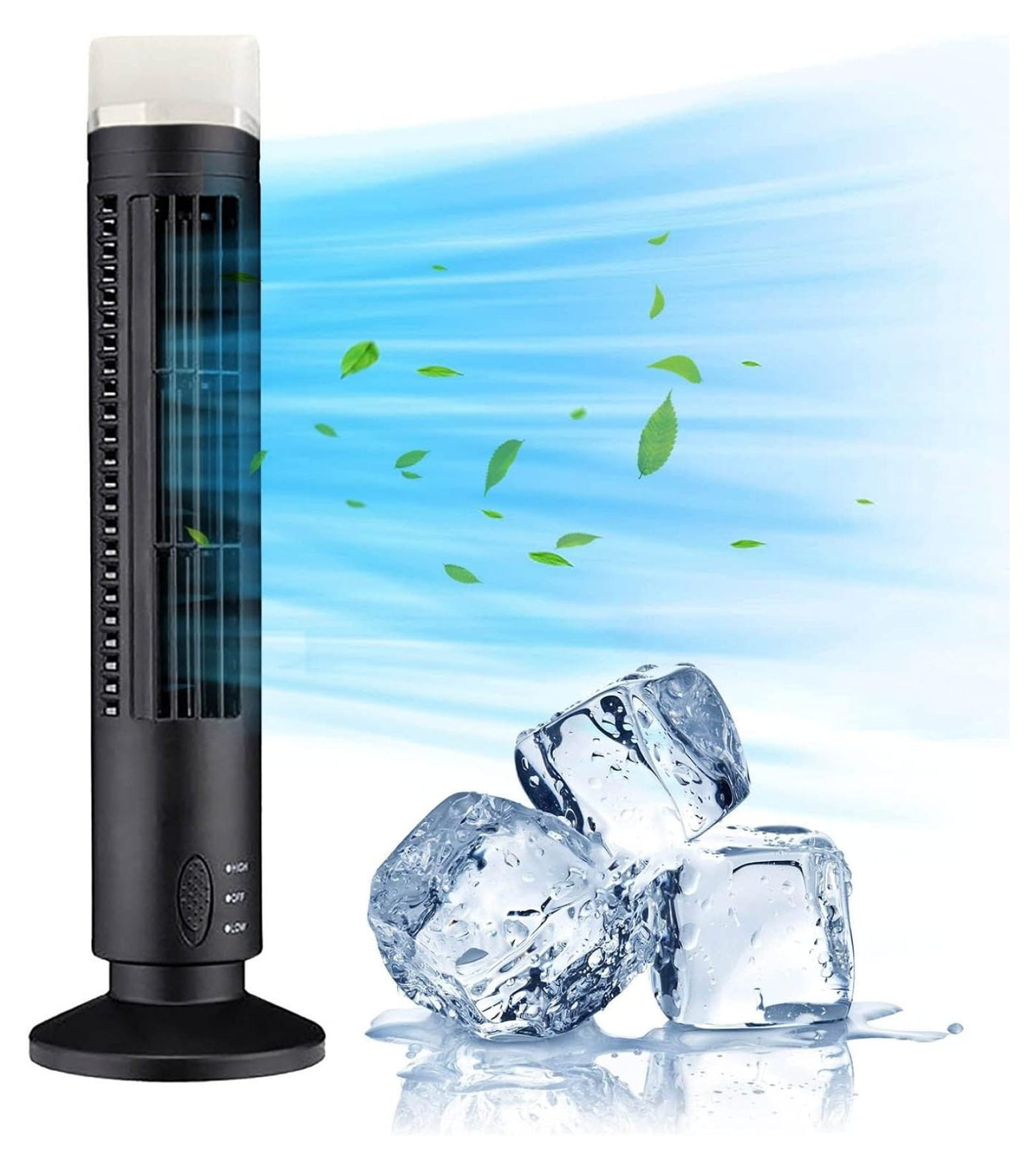 YfulYde Tower Fan with Light, USB Standing Fan, Led Bladeless Fan ...