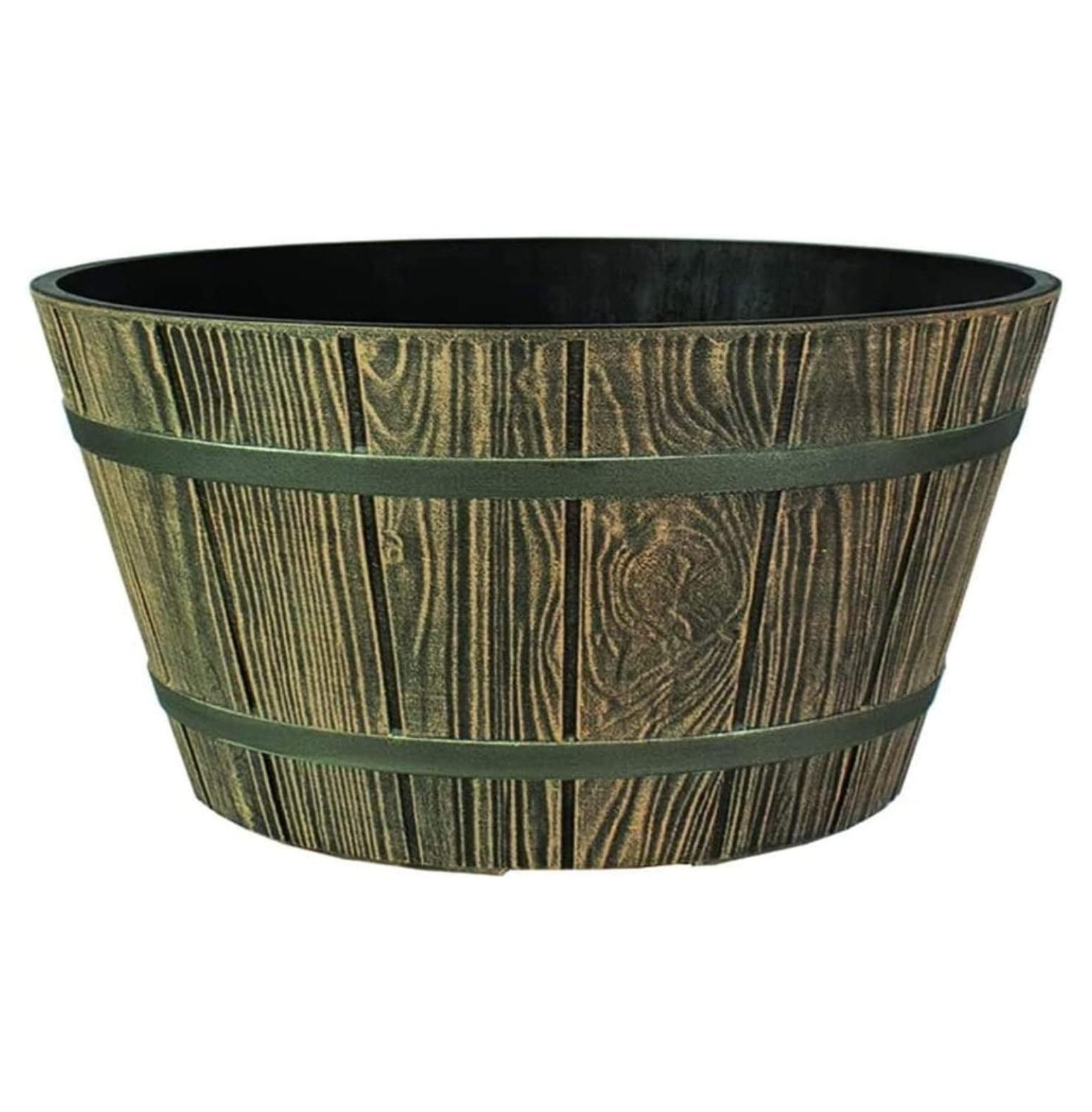 YgIRTID 16 Inch Whiskey Barrel Planter - Weather Resistant Resin Plant ...