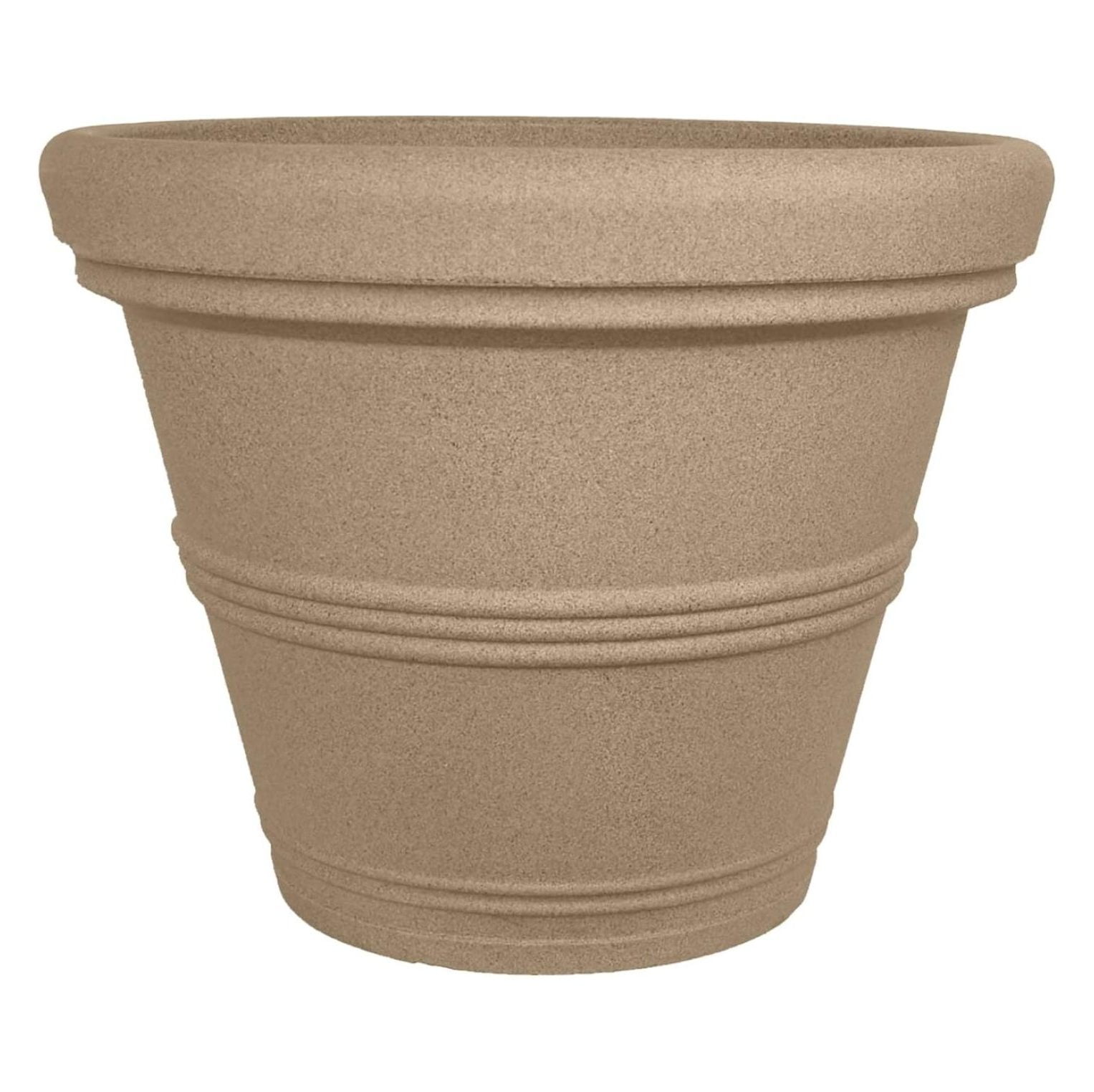 YgIRTID RR135SS Classic Rolled Rim Garden Planter, 13.5", Sandstone ...