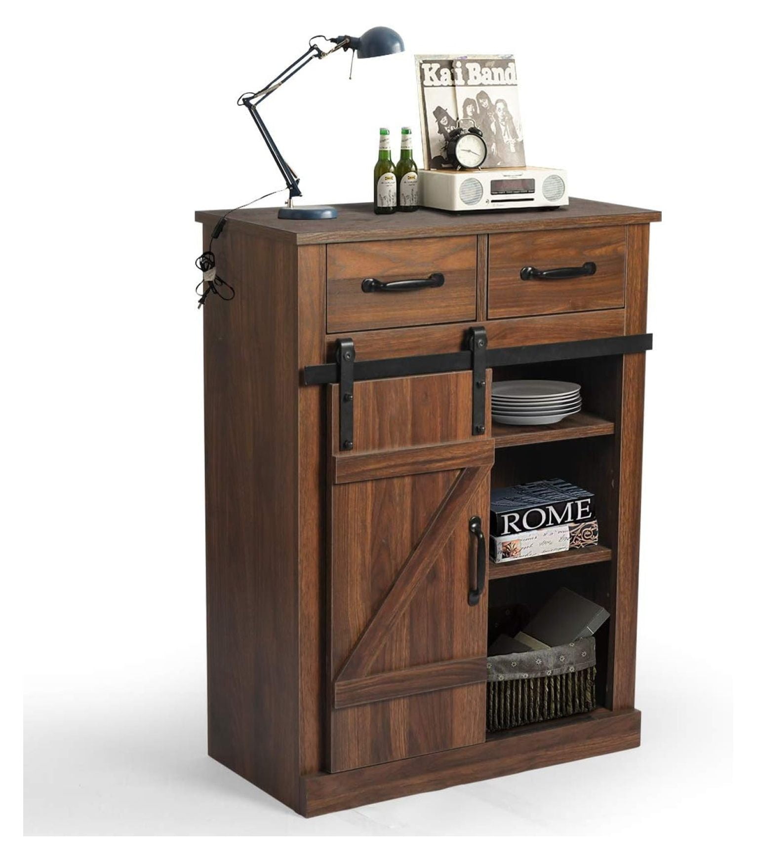 YgIRTID Side Storage Cabinet with Adjustable Shelf Cupboard Sideboard ...