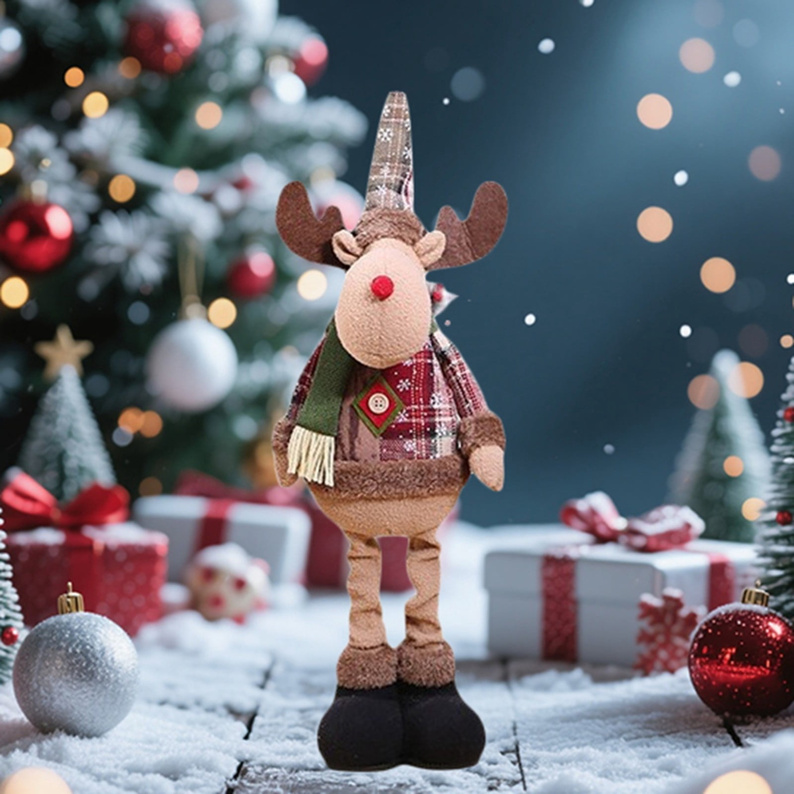 Ygdeyg Christmas Decorations Long-Legged Reindeer Hanging Plush ...