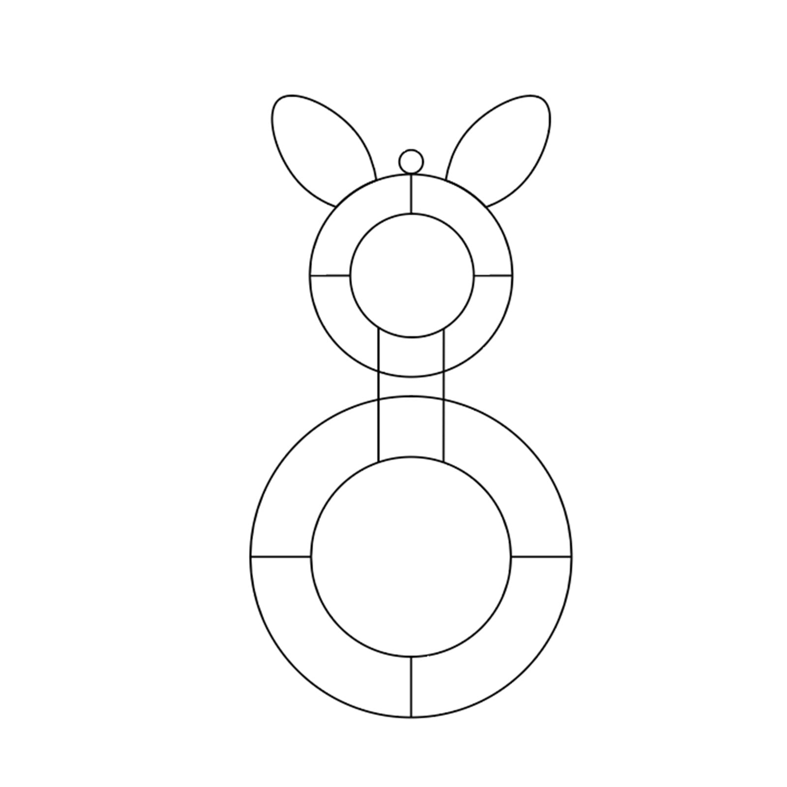 Ygdeyg Easter Rabbit Wreath Metal Frame Wire, Form Floral Garden Bunny ...