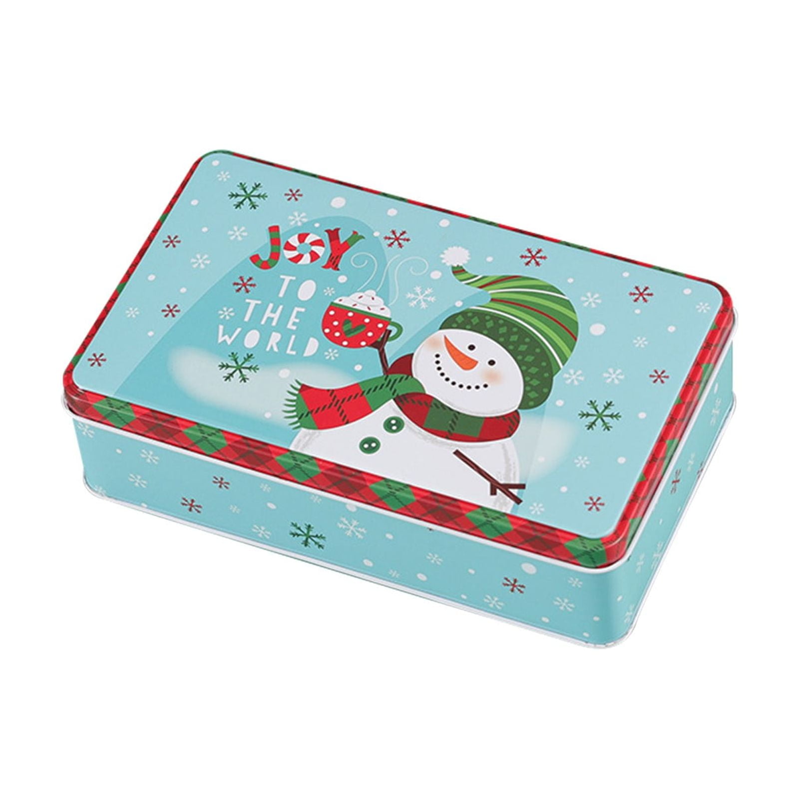 Ygdeyg Vintage Tinplate Christmas Cookie Can, Portable Holiday ...