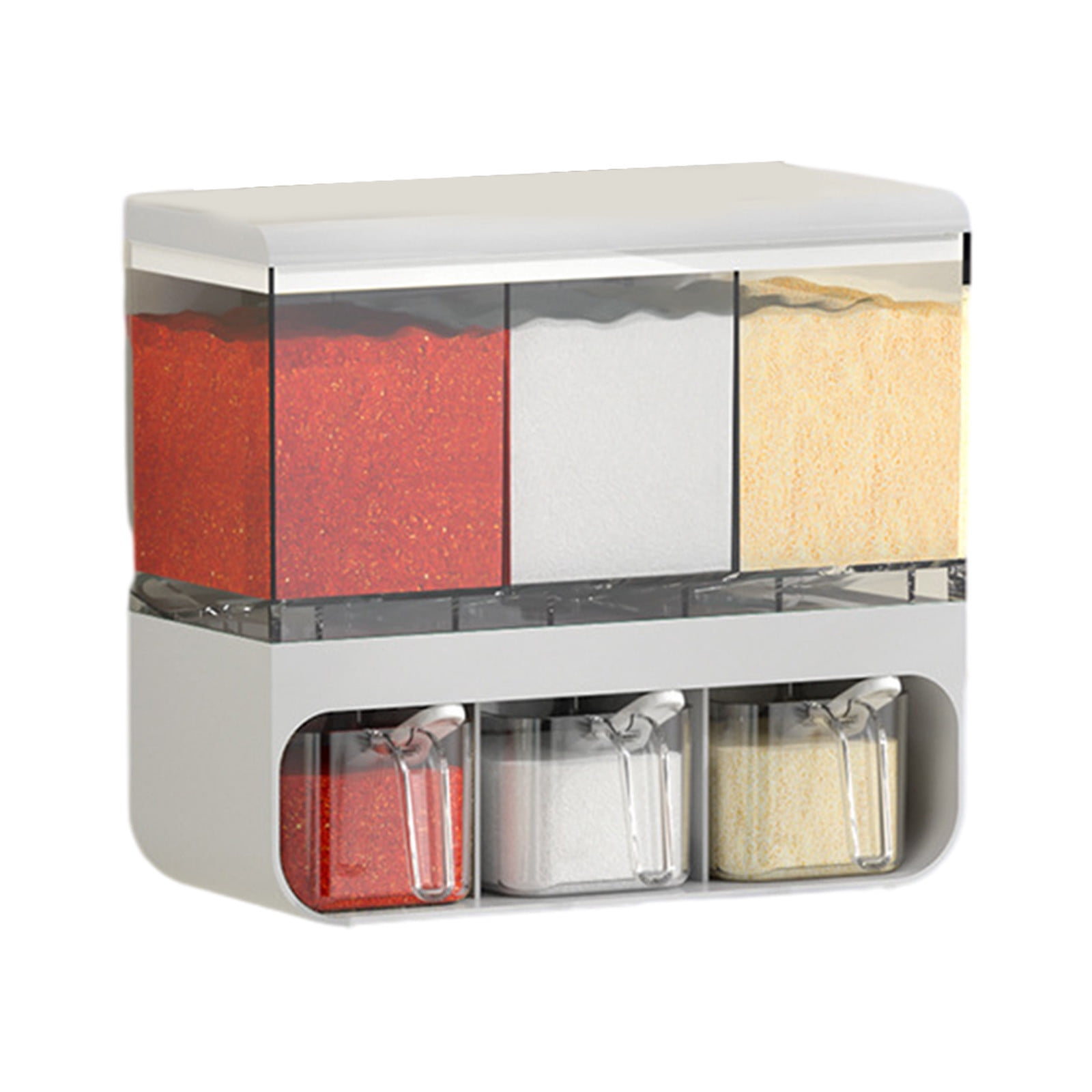 YgkuHd Condiment Container 3-Compartment Seasoning Jar Storage ...