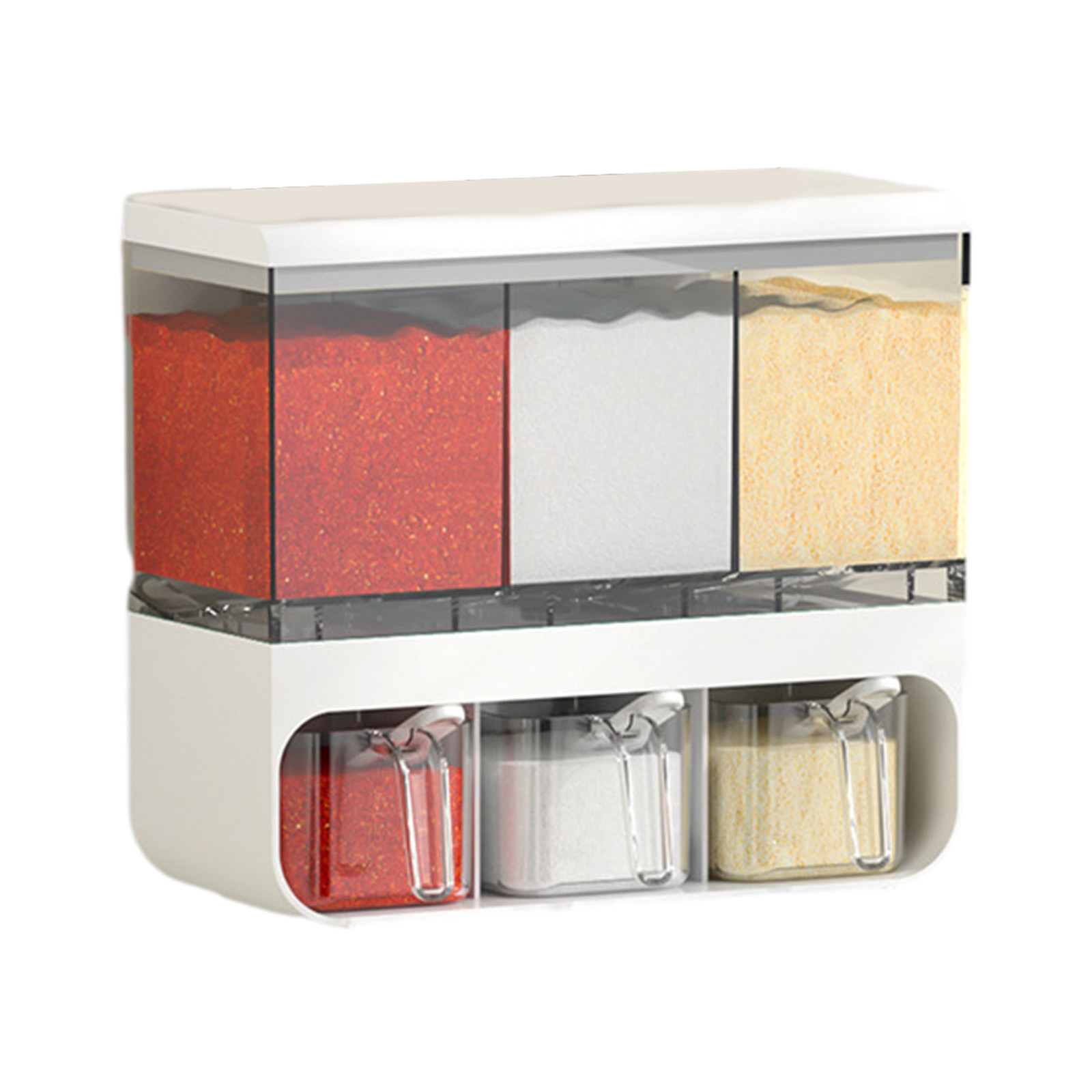 YgkuHd Condiment Container 3-Compartment Seasoning Jar Storage ...