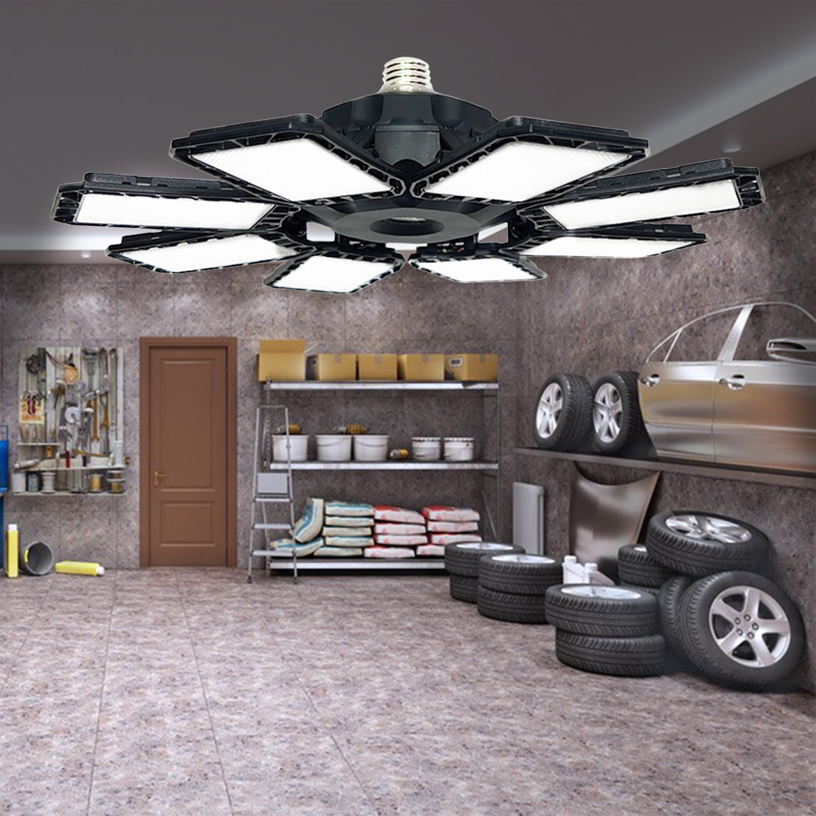 YgkuHd LED Garage Lights, Deformable LED Garage Ceiling Lights With ...